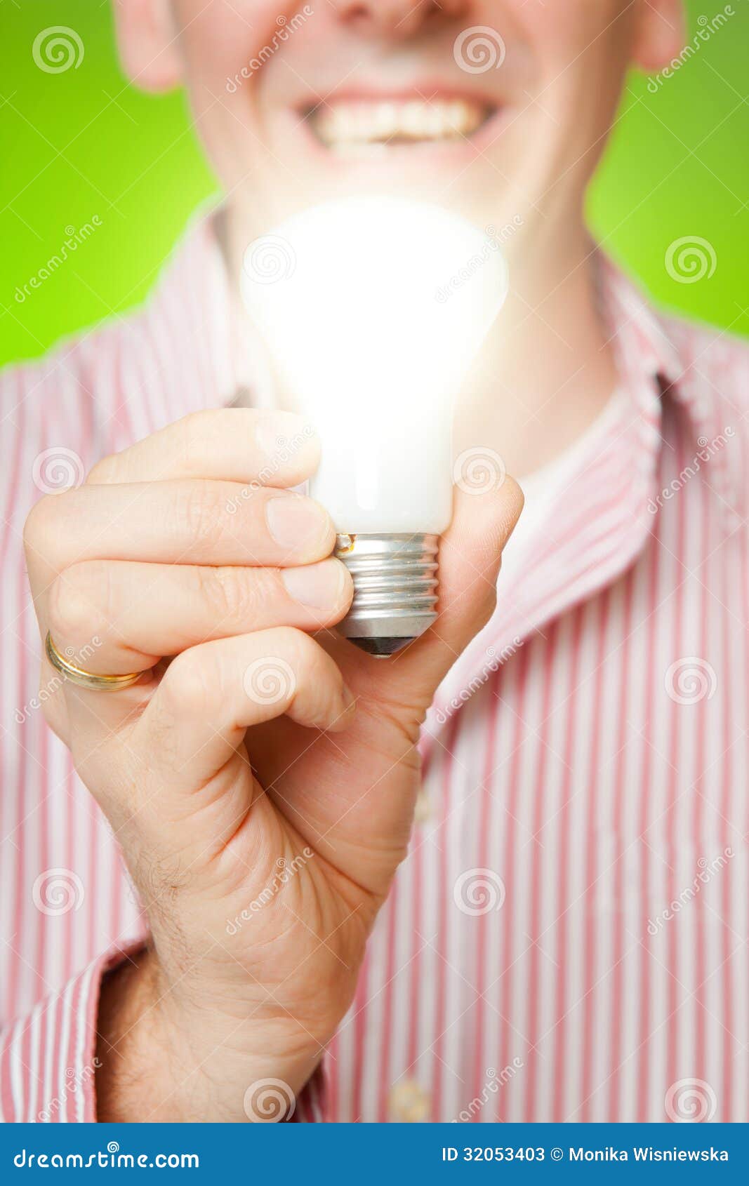 Man with bulb stock image. Image of imagination, creativity - 32053403