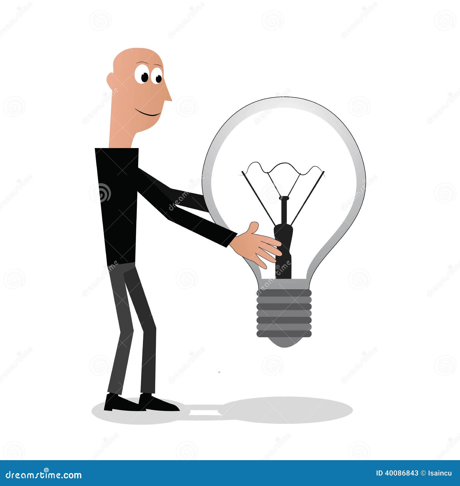 Man with bulb stock vector. Illustration of fuel, alternative - 40086843