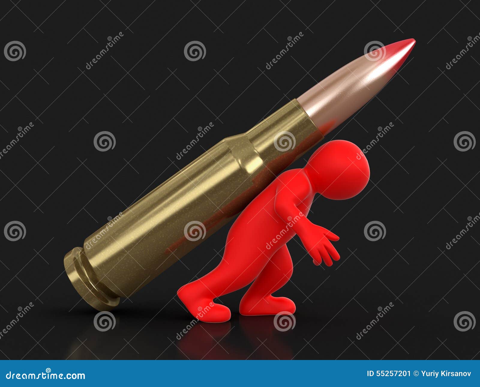 Man and Bullet (clipping Path Included) Stock Illustration ...