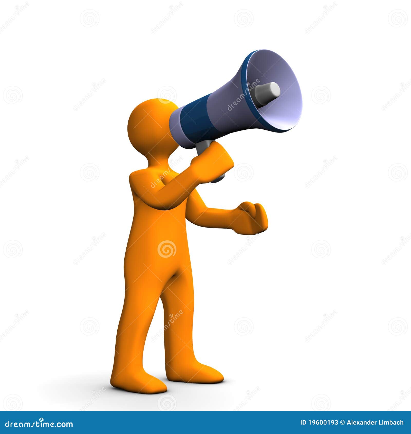 Man with Bullhorn stock illustration. Illustration of promote - 19600193