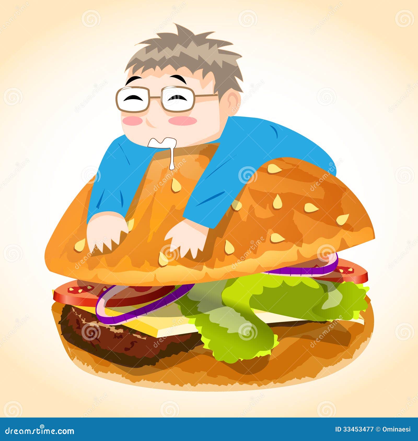 Man on Burger Vector Character Stock Vector - Illustration of hungry ...