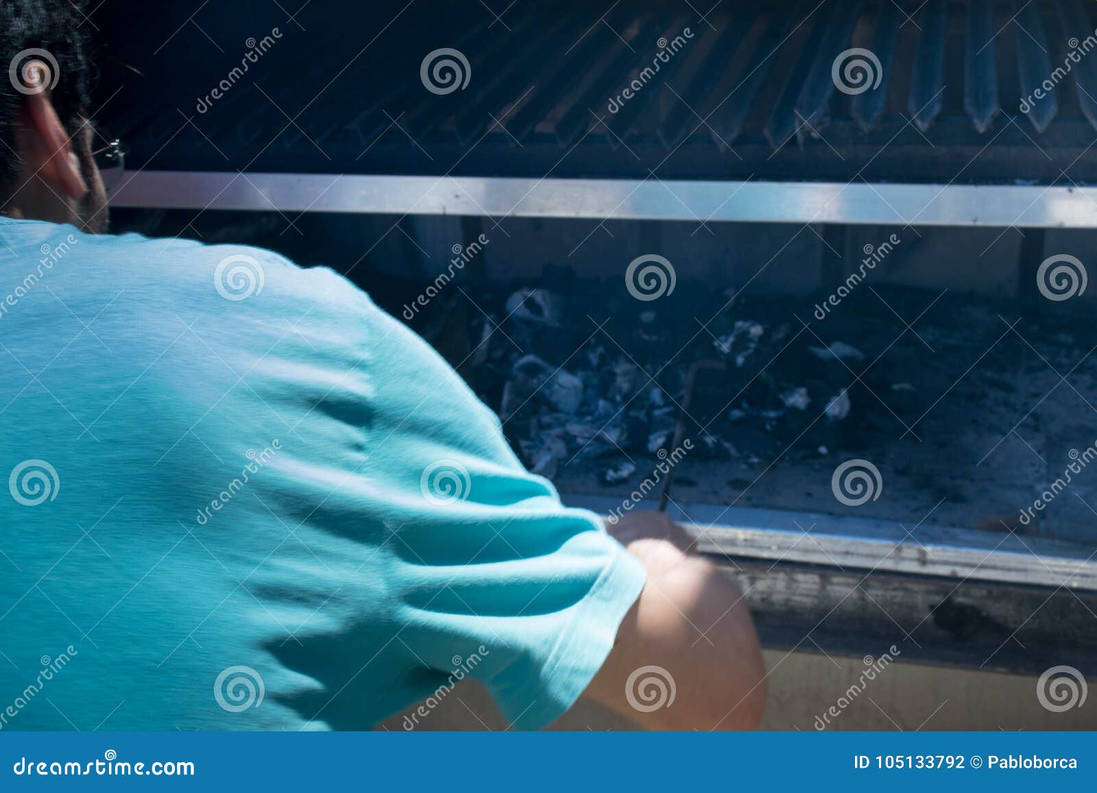 Man burning coal stock photo. Image of prepare, coal - 105133792