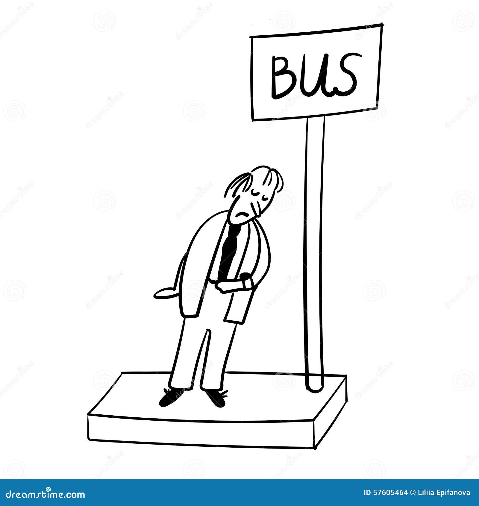 A Man at the Bus Stop Comic Illustration Stock Vector - Illustration of ...