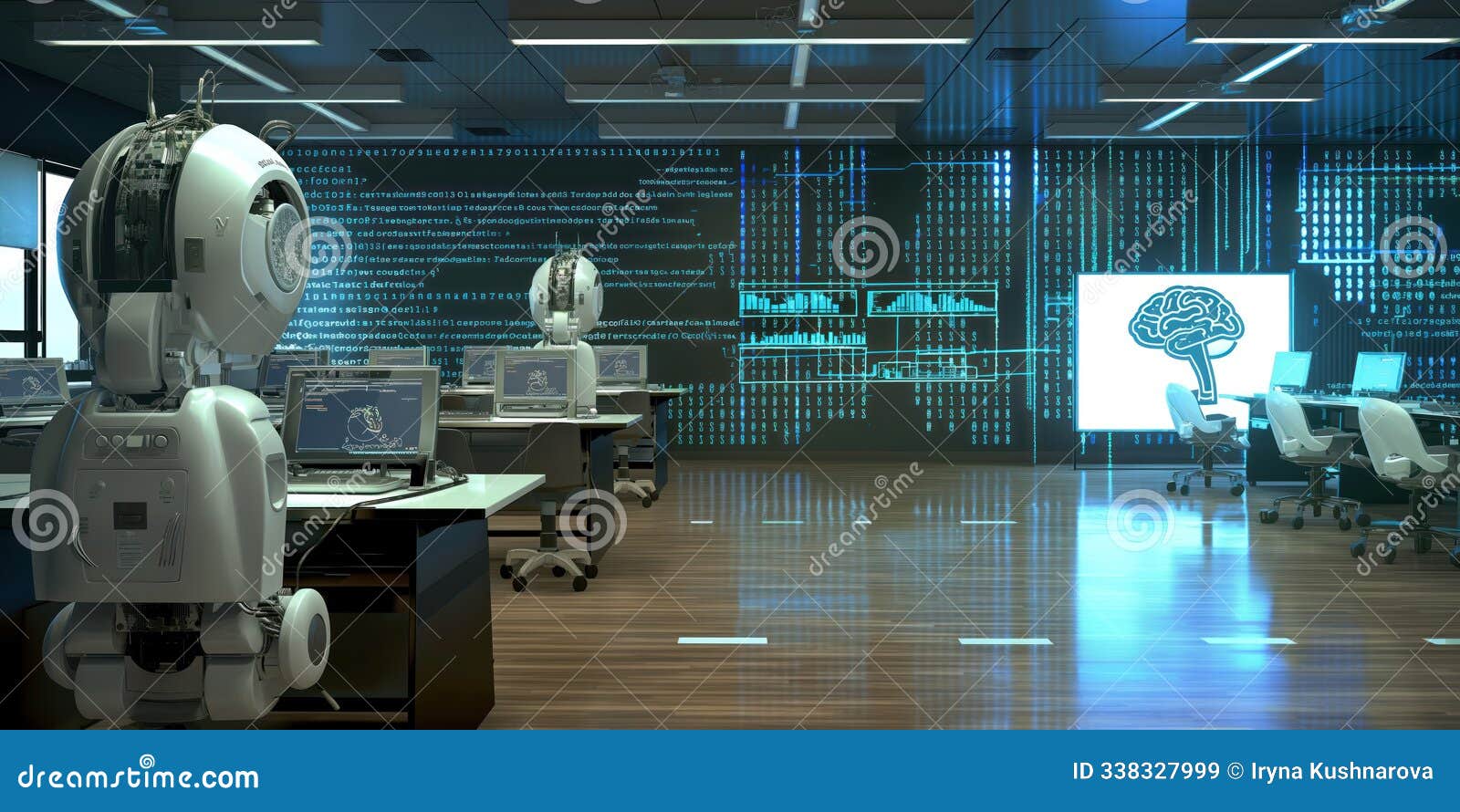 Man in Business Attire, Brain-like Computer System, Virtual Interface ...