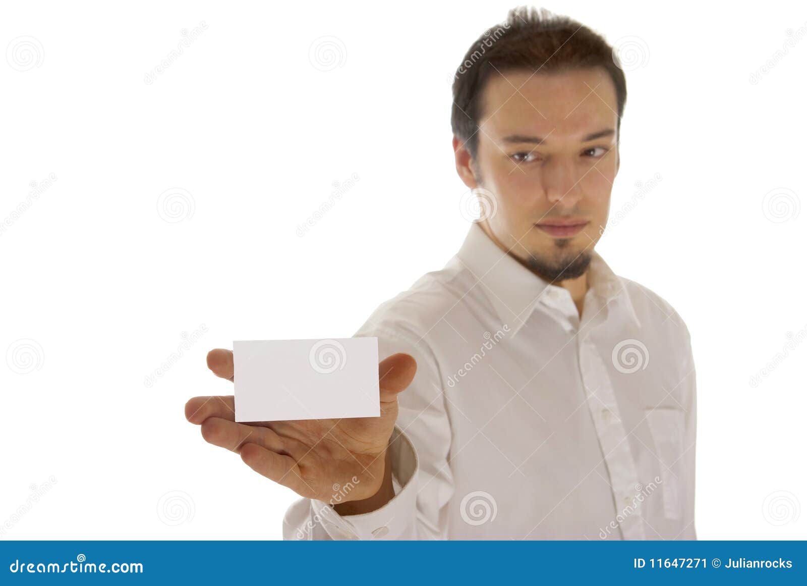 Man with business card stock image. Image of holding - 11647271