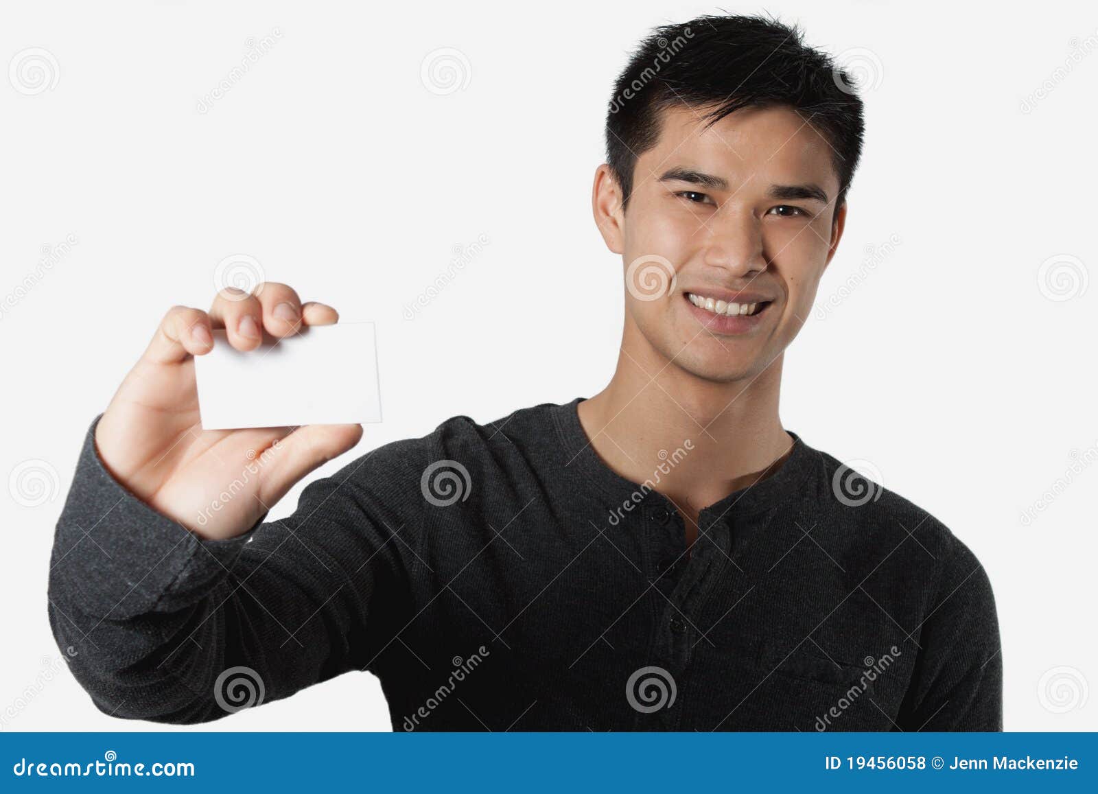 Man with Business Card stock photo. Image of advertisement - 19456058