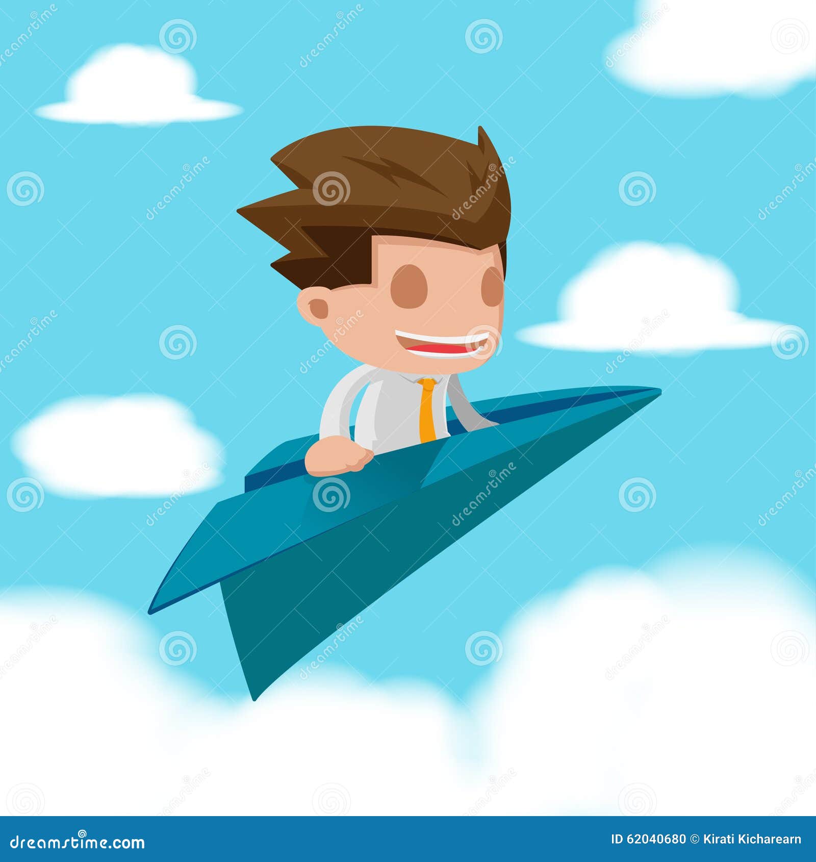 Man Business Fly Paper Plane Stock Vector - Illustration of person ...