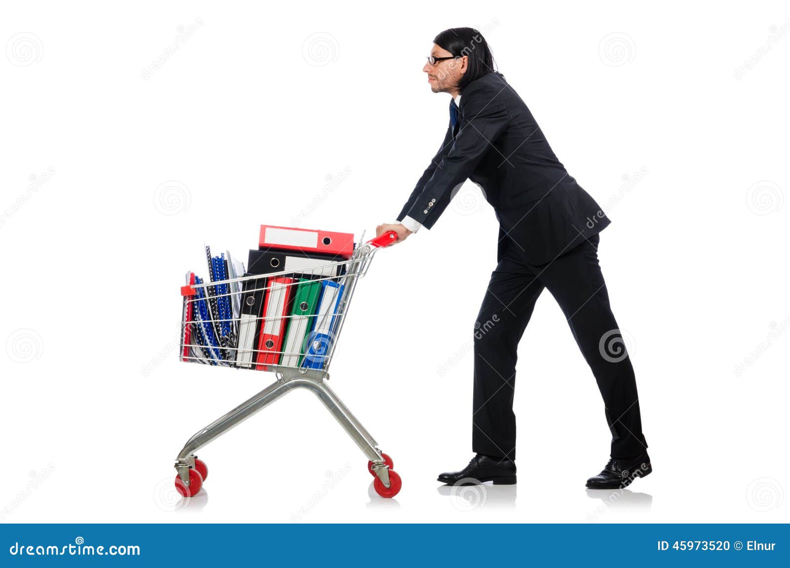 Man with Business Folders Isolated Stock Photo - Image of folder ...