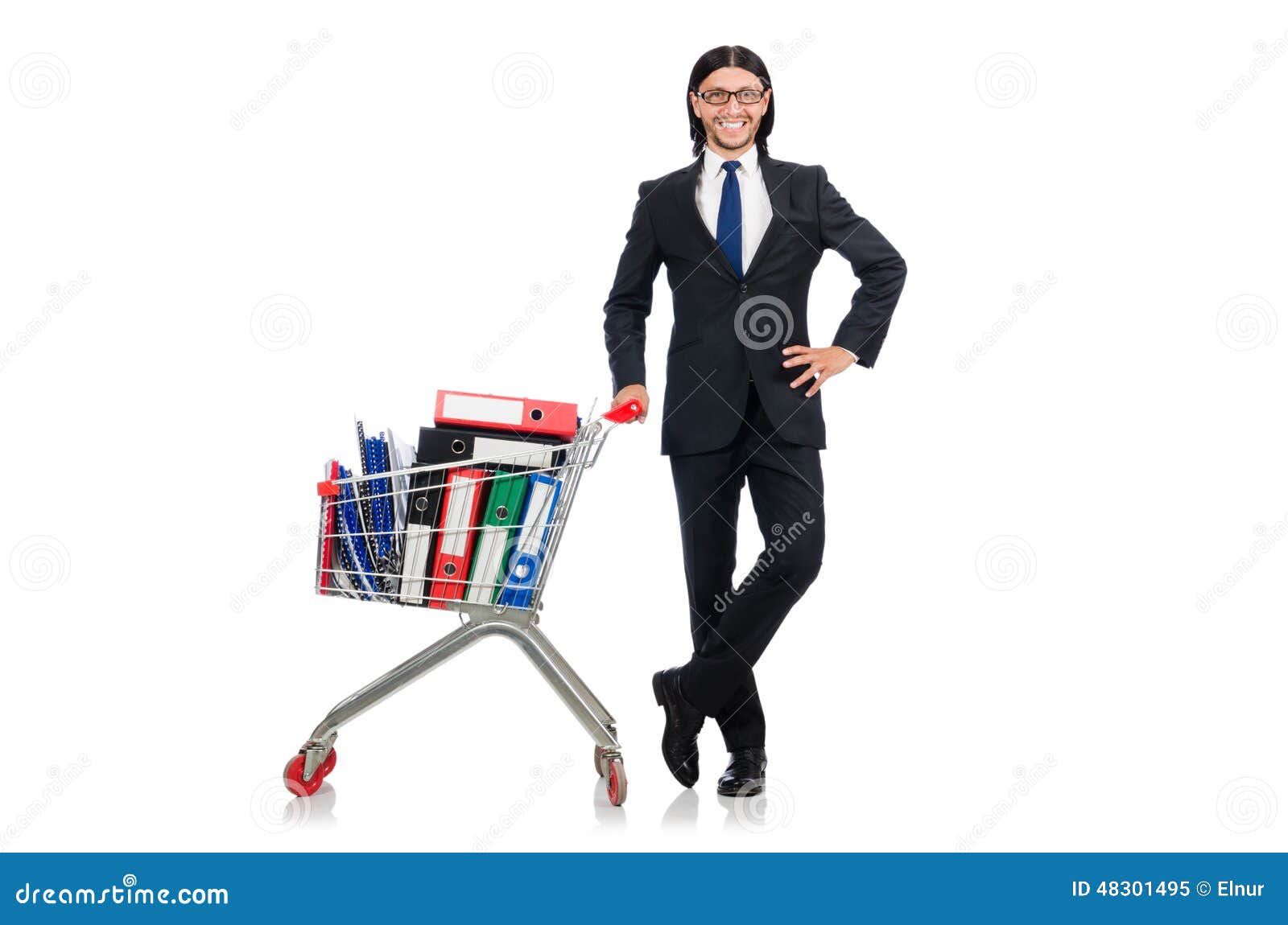 Man with Business Folders Isolated Stock Image - Image of businessman ...