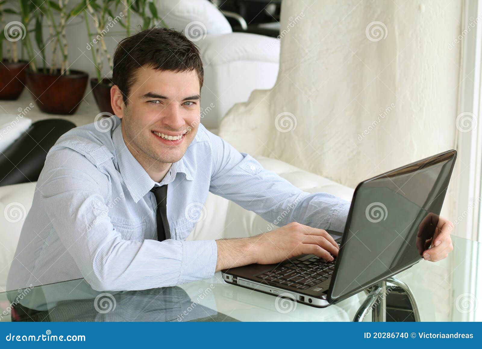 Man of Business. Handsome Boy with Laptop Stock Photo - Image of ...