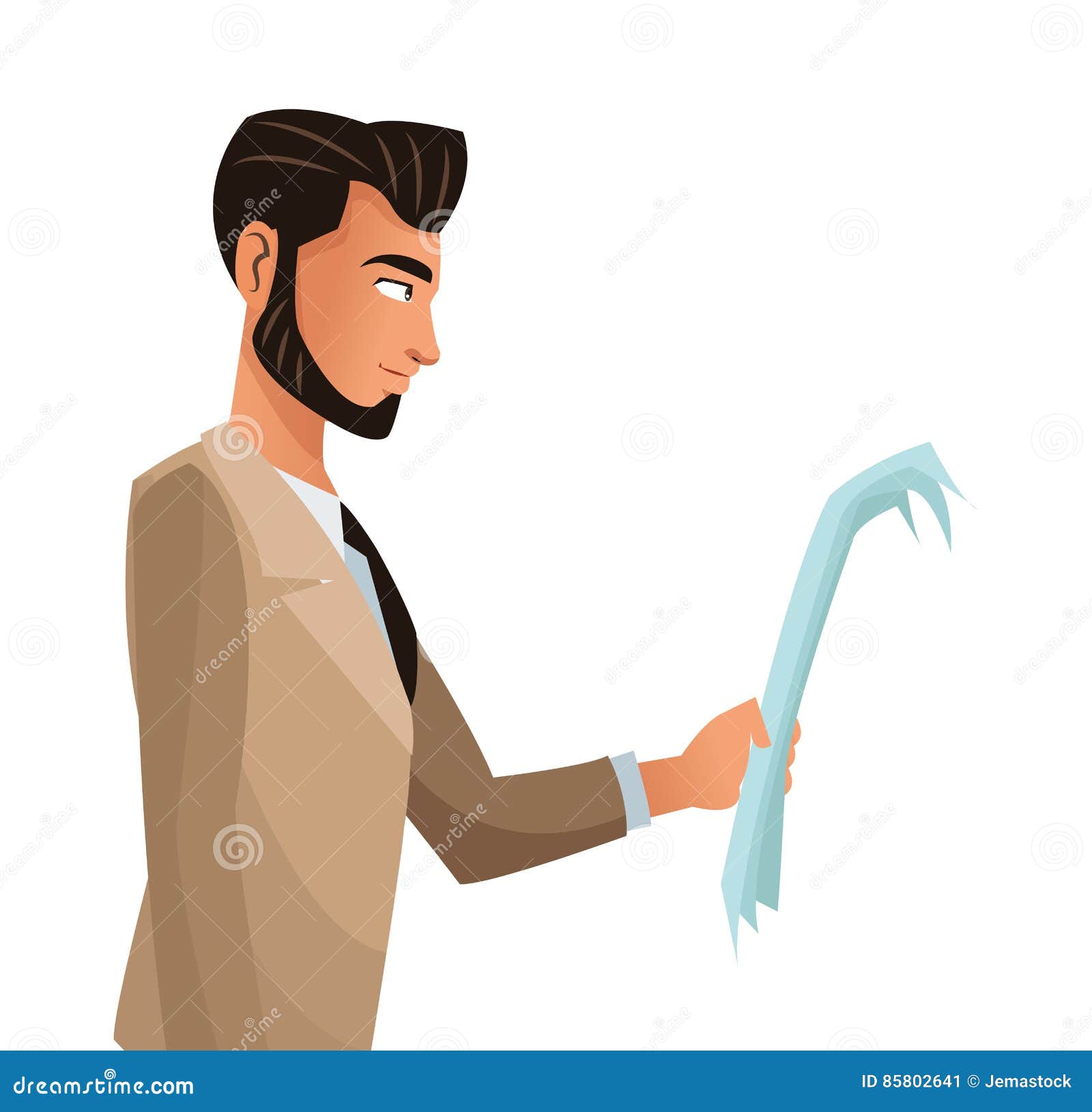 Man Business Office Read Document Stock Vector - Illustration of ...