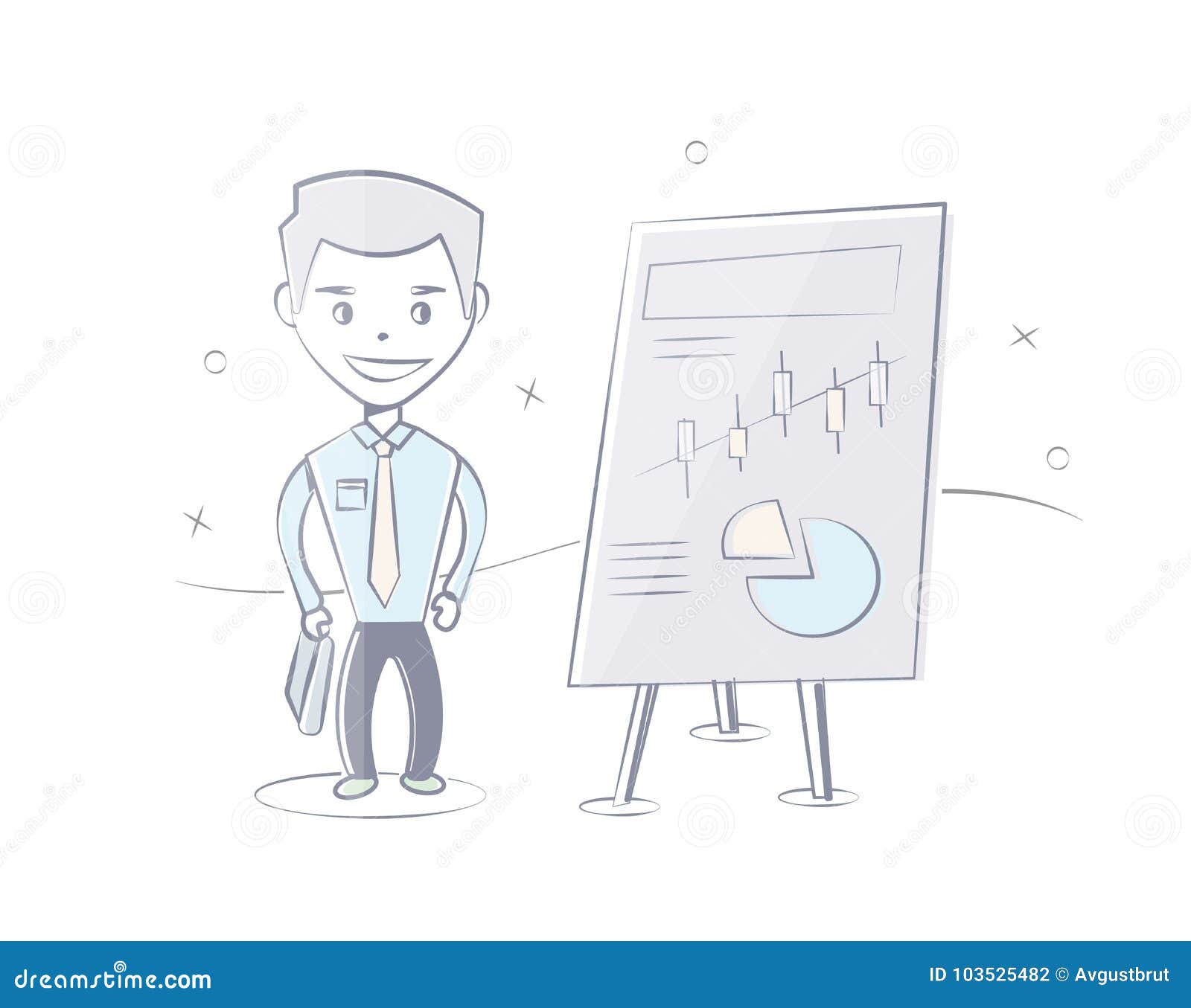 Man business presentation. stock vector. Illustration of happy - 103525482