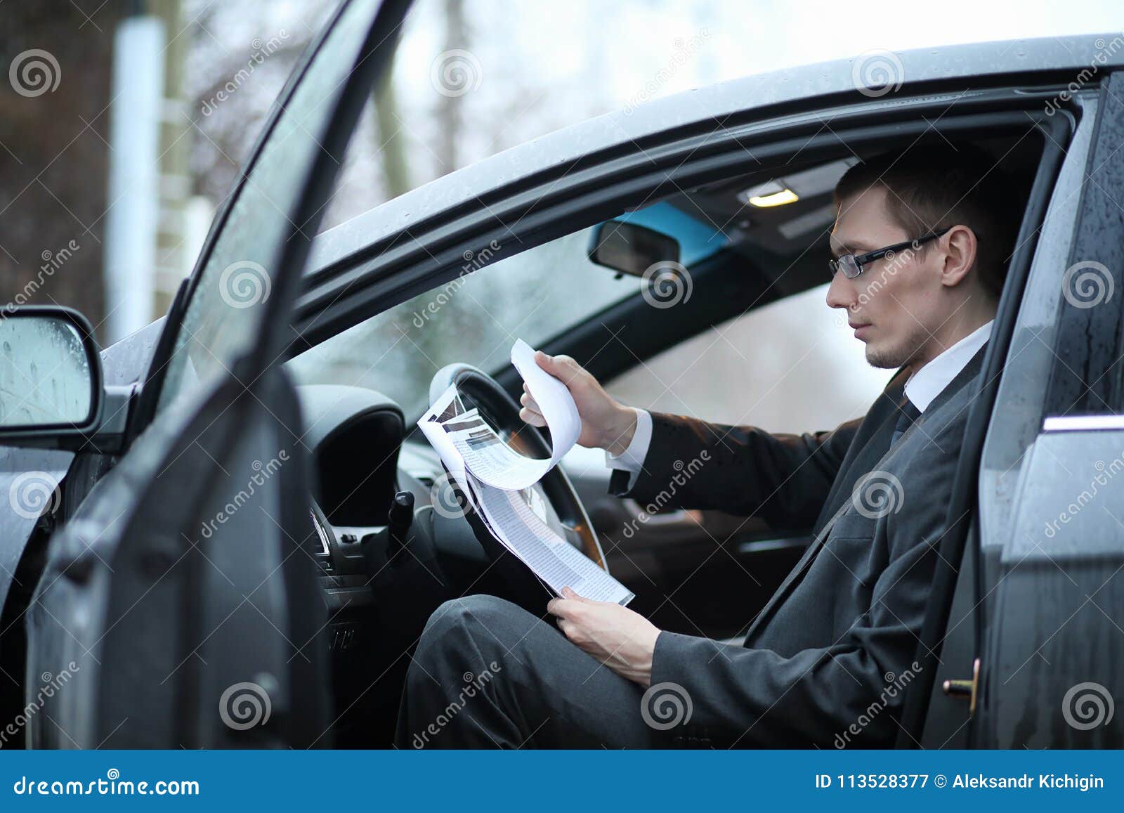 Man in a Business Suit in the Car Stock Image - Image of luxury, fancy ...