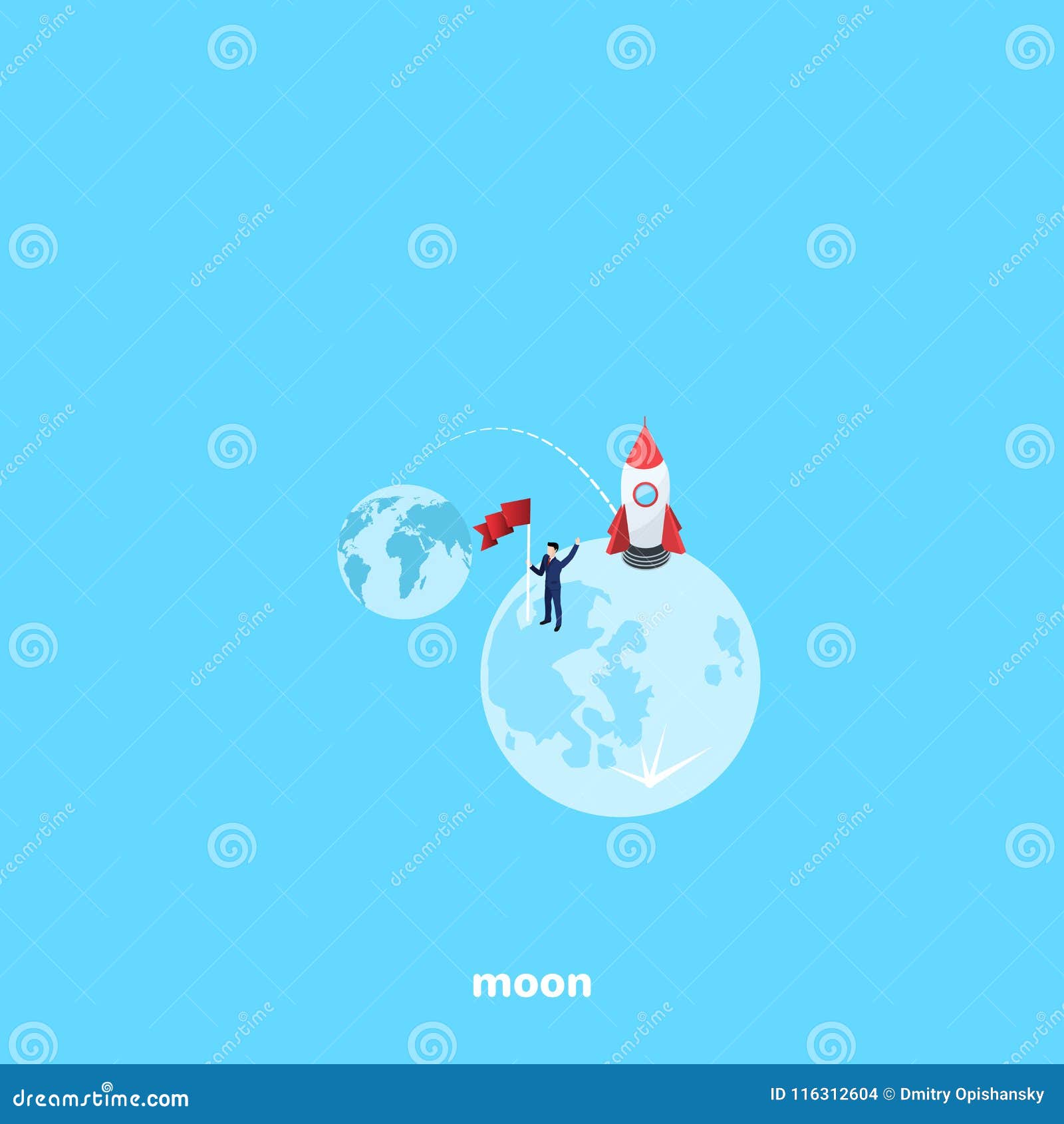 Man Has Conquered The Planet Mars Cartoon Vector | CartoonDealer.com ...