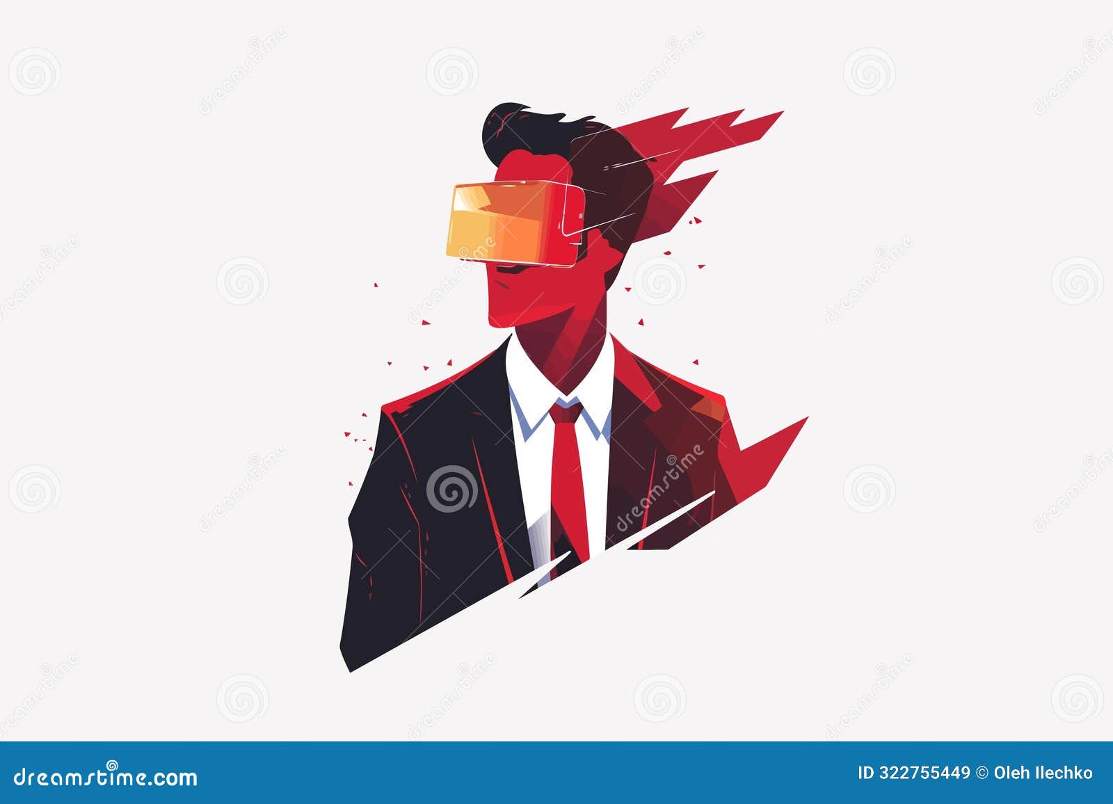 Man in Business Suit with Wearable Spatial Computer O Isolated Vector ...