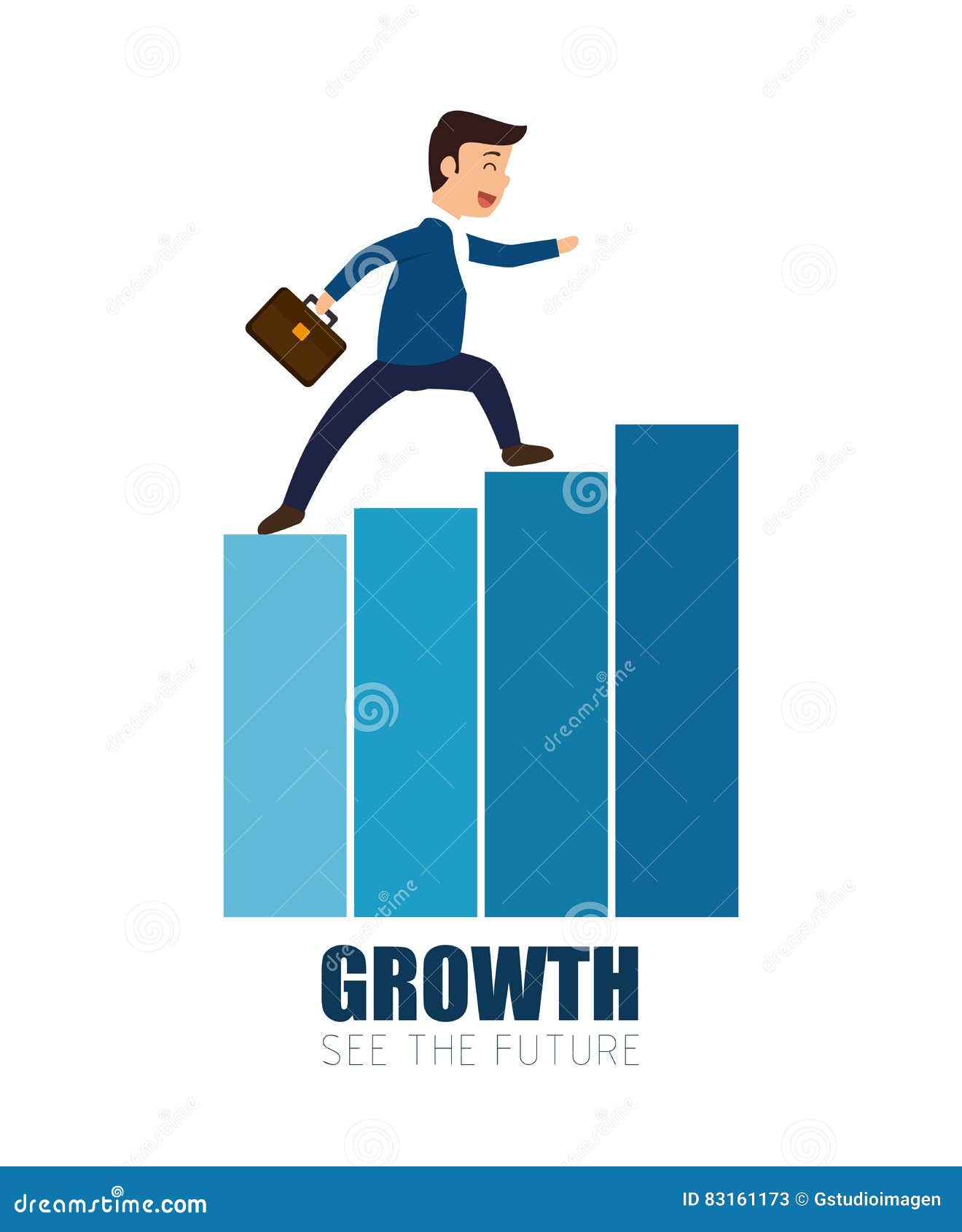 Man Business Walking Growth Progress Stock Illustration - Illustration ...