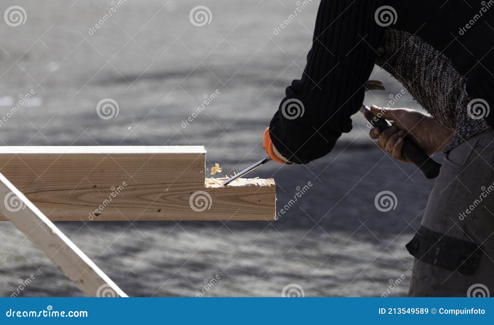 Man Busy with a Chisel on Wood Stock Image - Image of woodworker ...