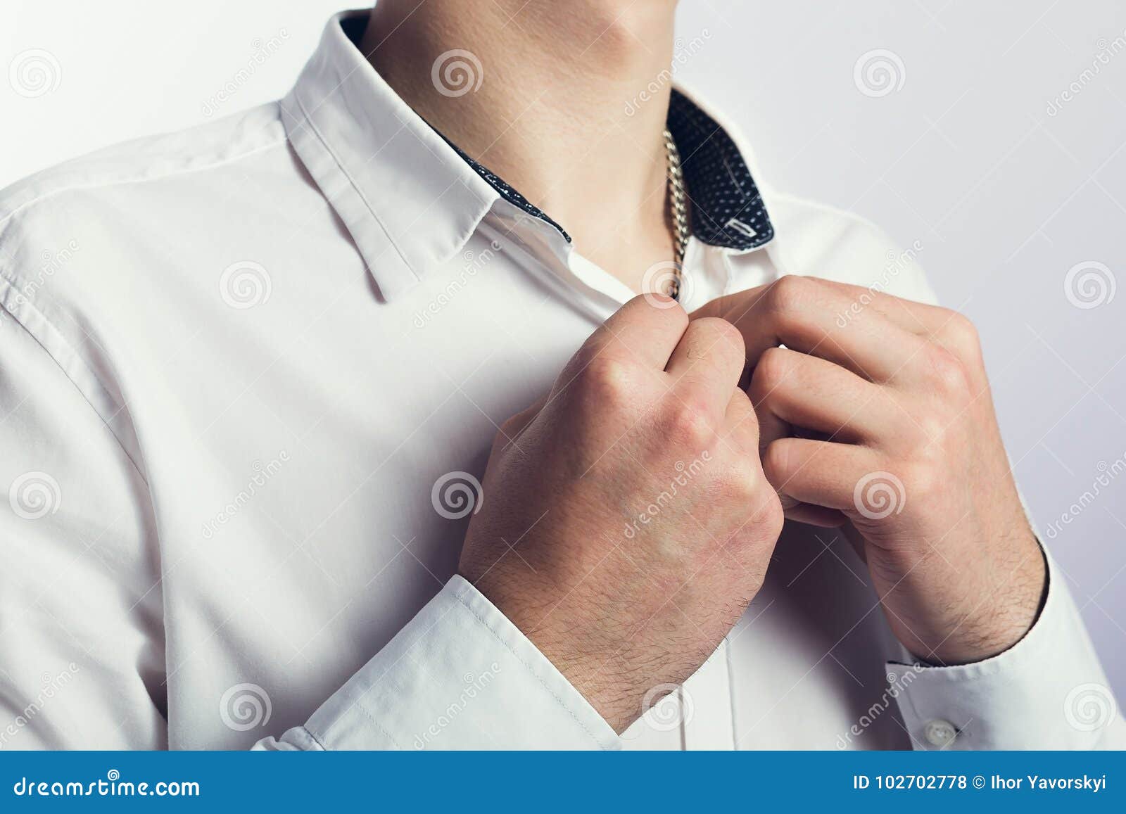 Young Man Buttoning a Button Stock Photo - Image of groom, important ...
