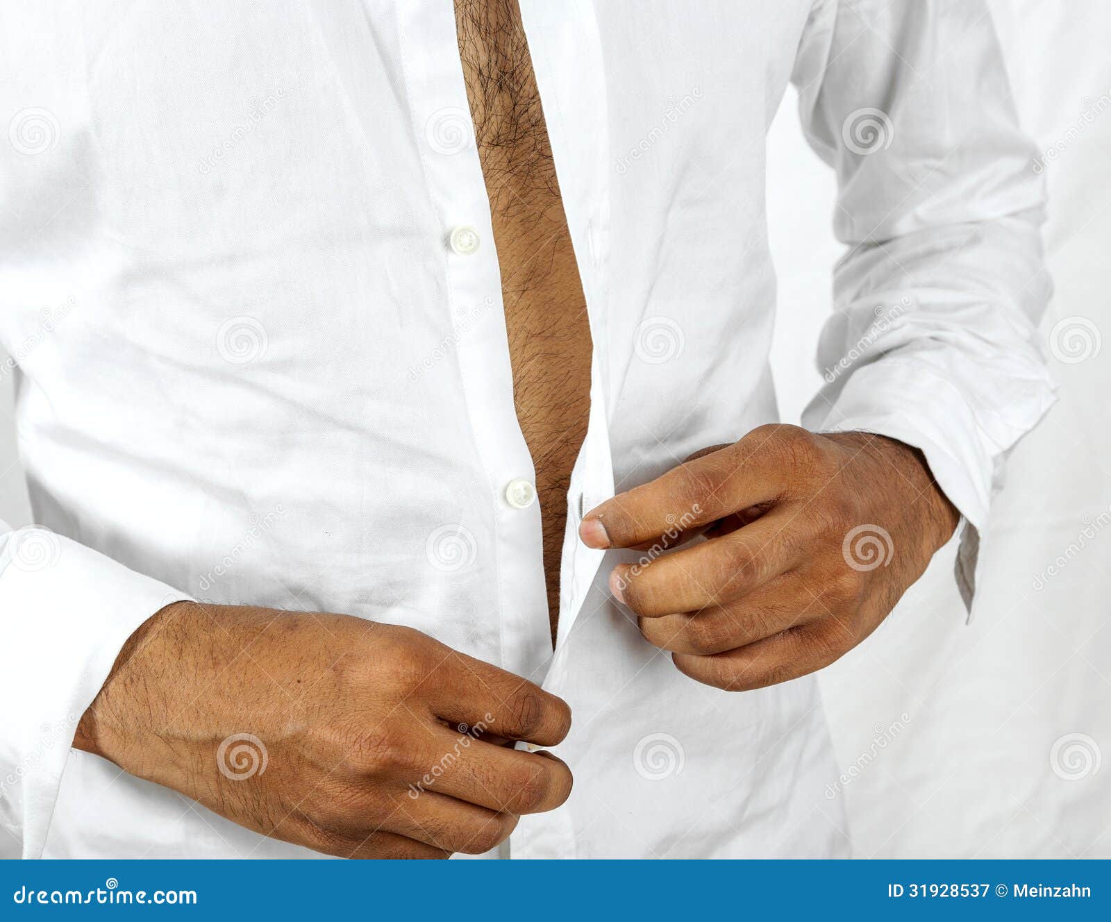 Man buttoning his shirt stock image. Image of buttoning - 31928537