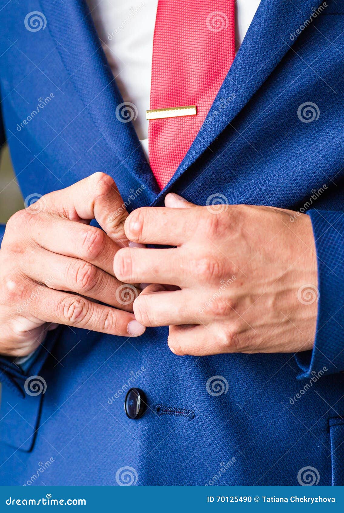 Man Buttoning Jacket Close-up Stock Photo - Image of businessman, pose ...