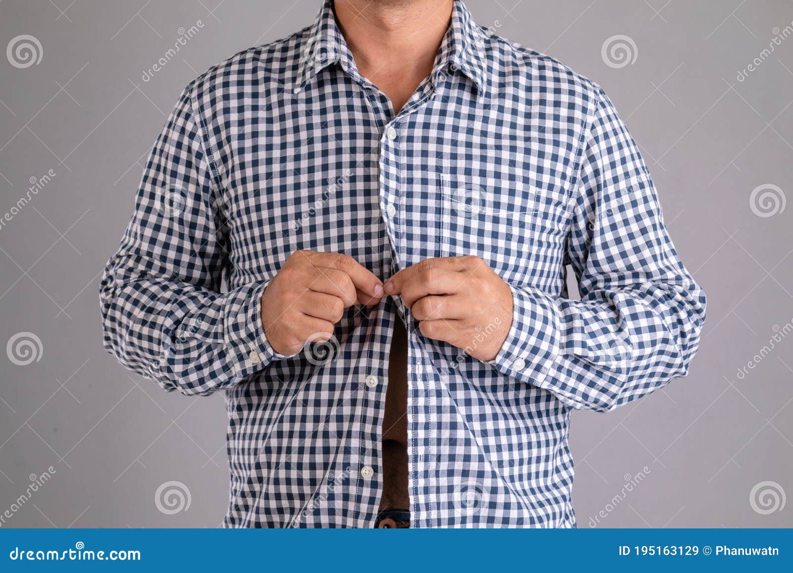 Man Buttoning His Shirt Stock Image | CartoonDealer.com #41636941