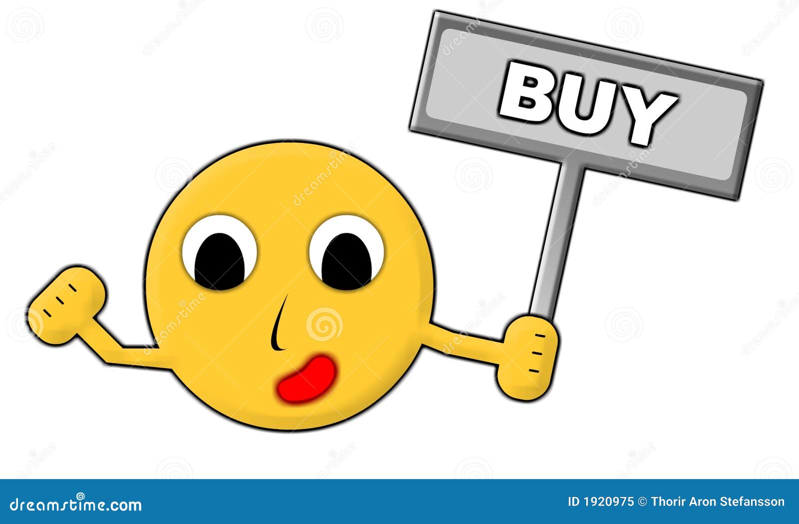 Man with buy sign stock illustration. Illustration of smile - 1920975