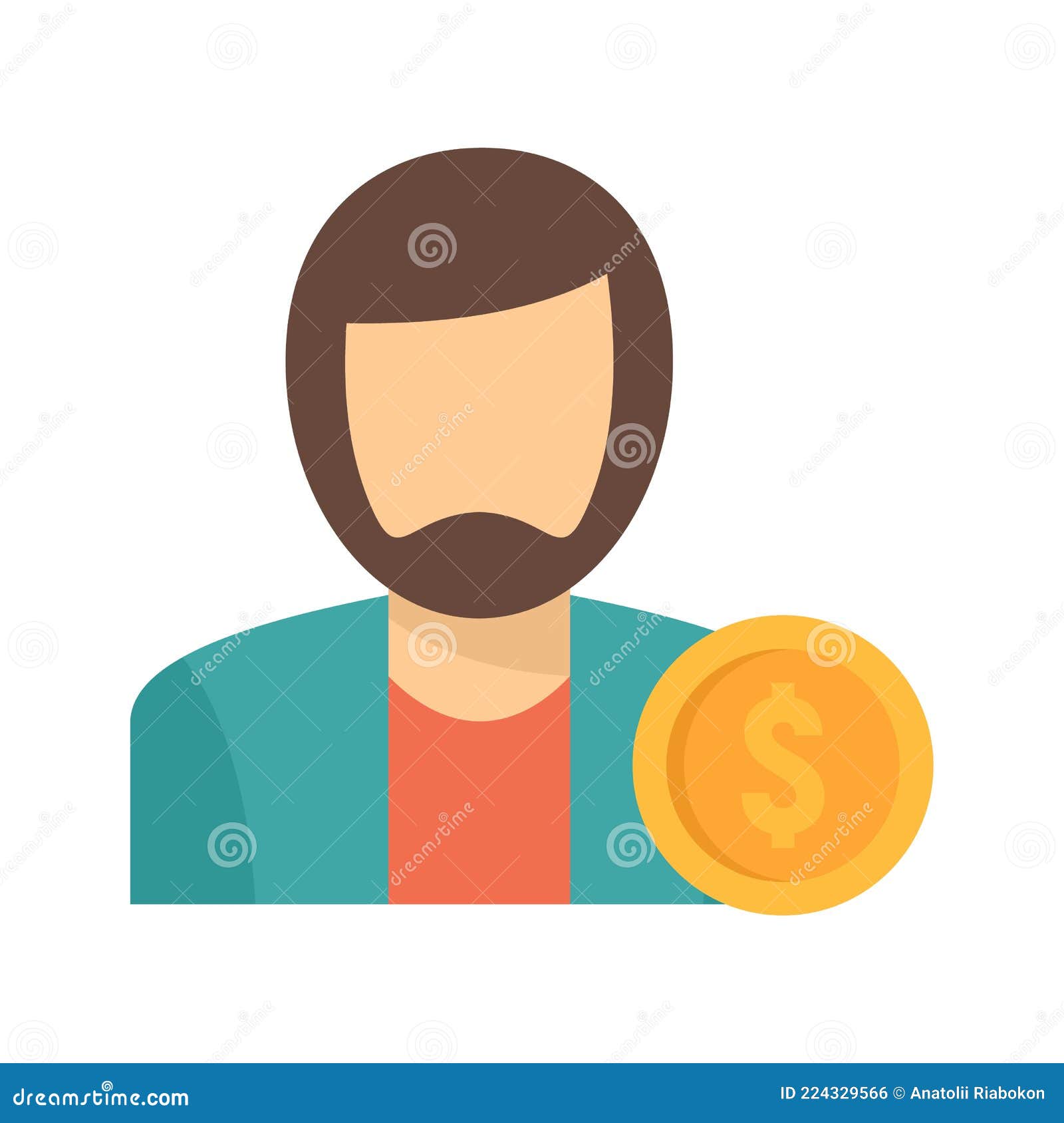 Man Buyer Icon Flat Isolated Vector Stock Vector - Illustration of icon ...