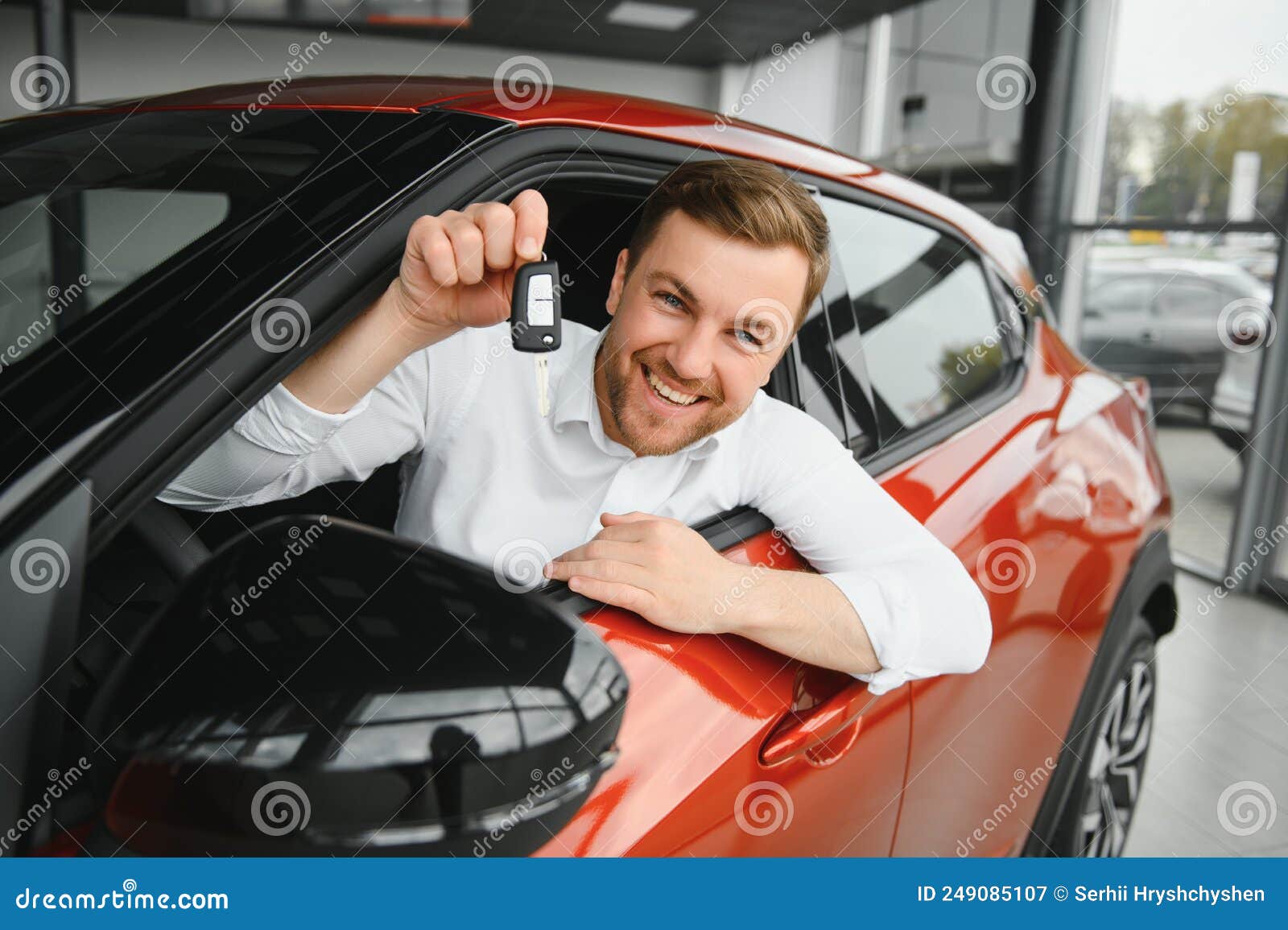 Man Buying a Car at a Showroom Stock Image - Image of lifestyle, owner ...