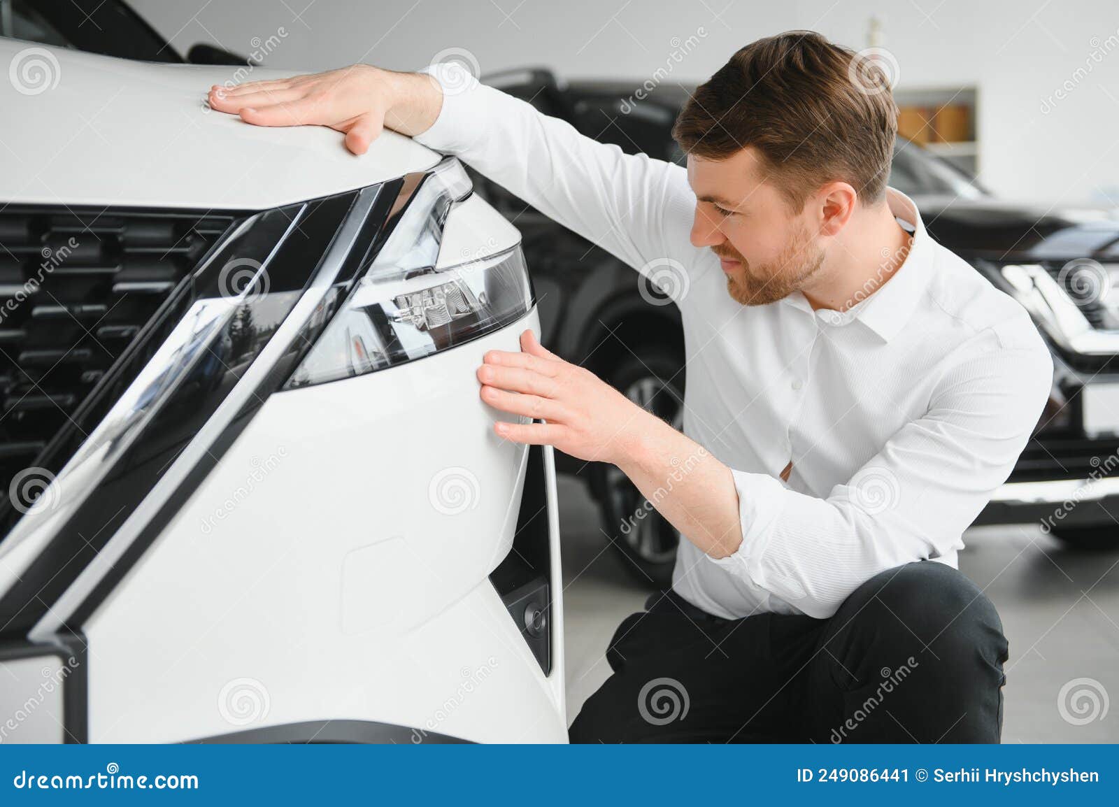 Man Buying a Car at a Showroom Stock Image - Image of young, adult ...