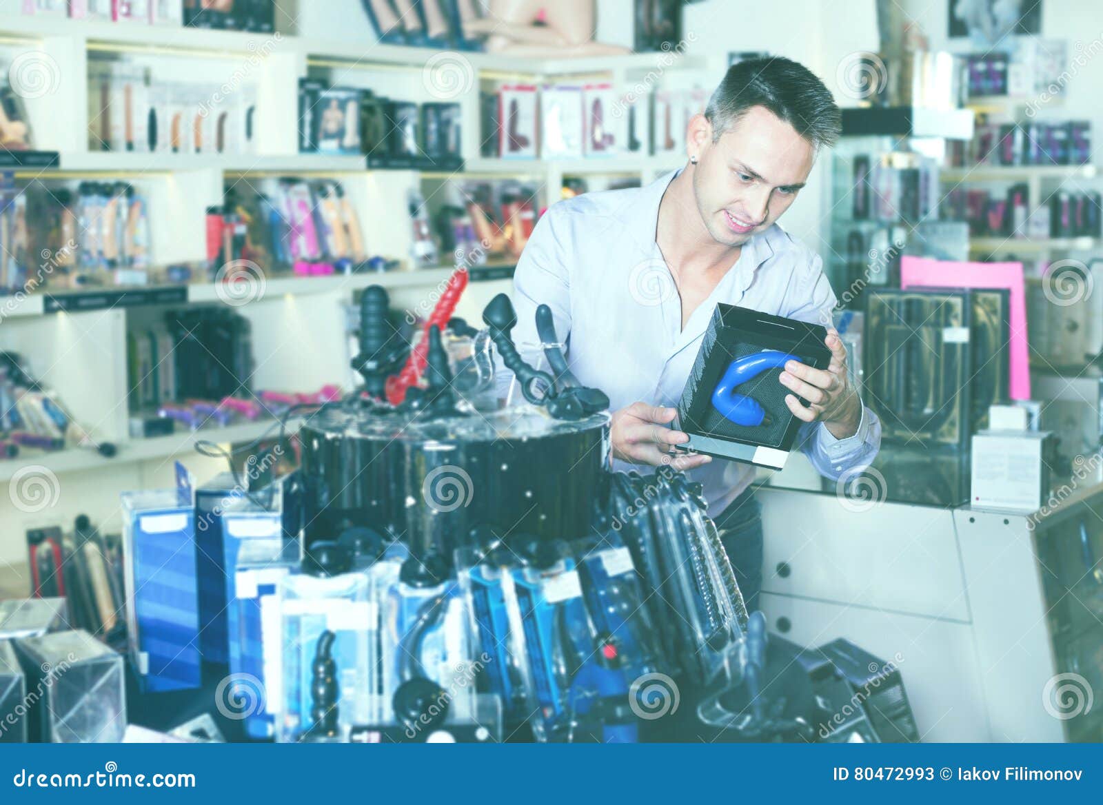 Man Buying Sex Toys In Shop Stock Image Image Of Attracting