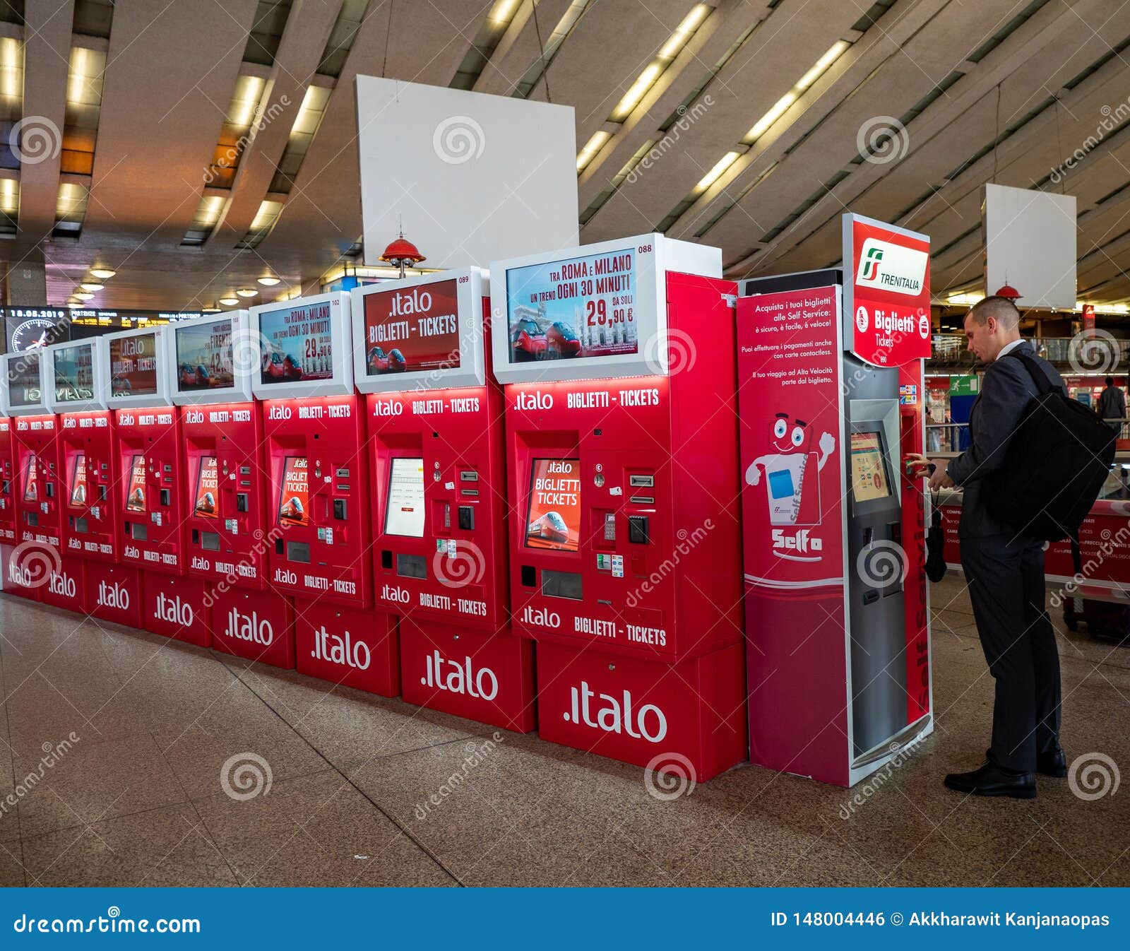 Automatic Ticket Vending Machine for Italian Train at the Train Station ... Automatic Ticket Vending Machine for Italian Train at the Train Station ...