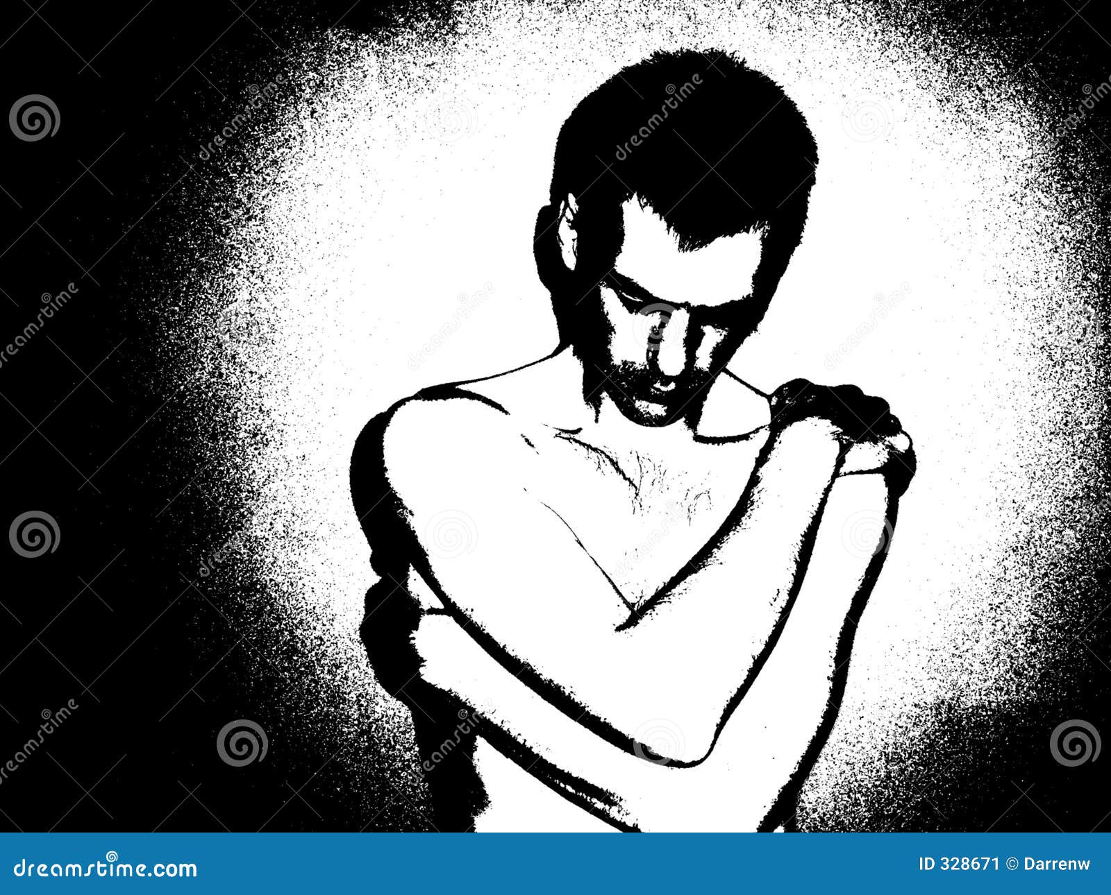 Man bw stock illustration. Illustration of grey, greyscale - 328671