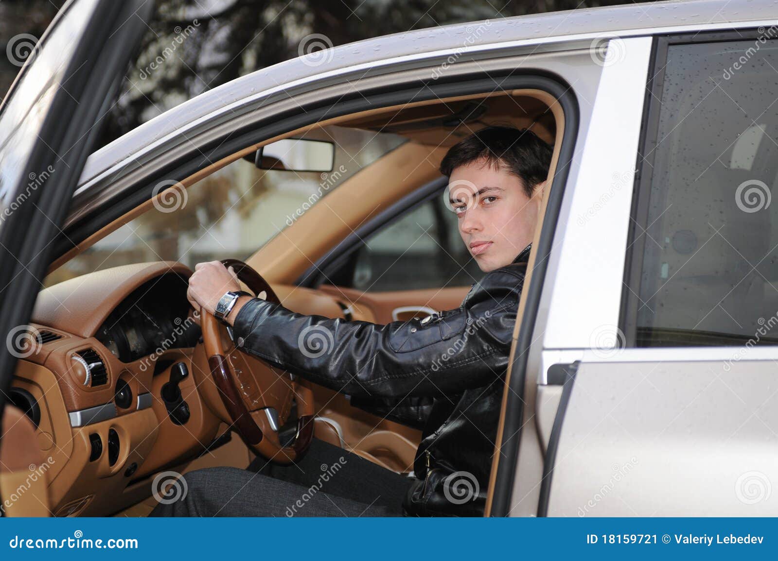 Man in the cab car stock image. Image of joyful, businessman - 18159721