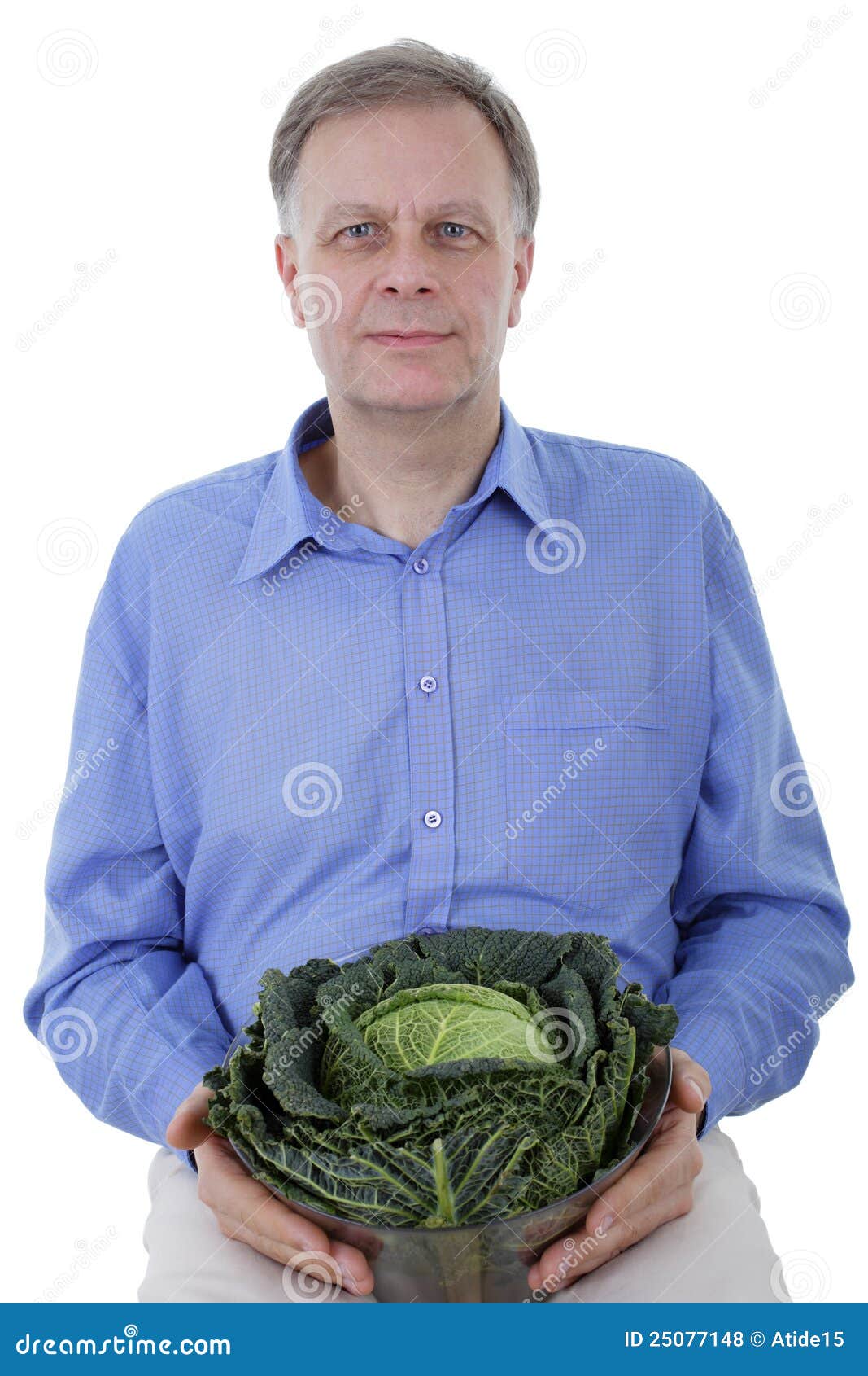 Man with cabbage stock photo. Image of sitting, people - 25077148