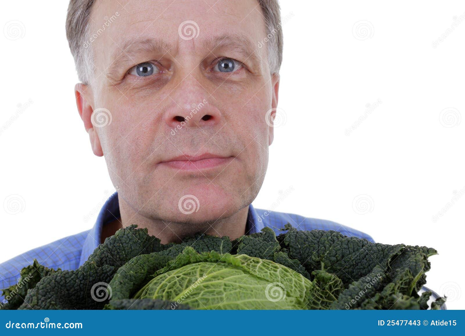 Man with cabbage stock image. Image of adult, studio - 25477443