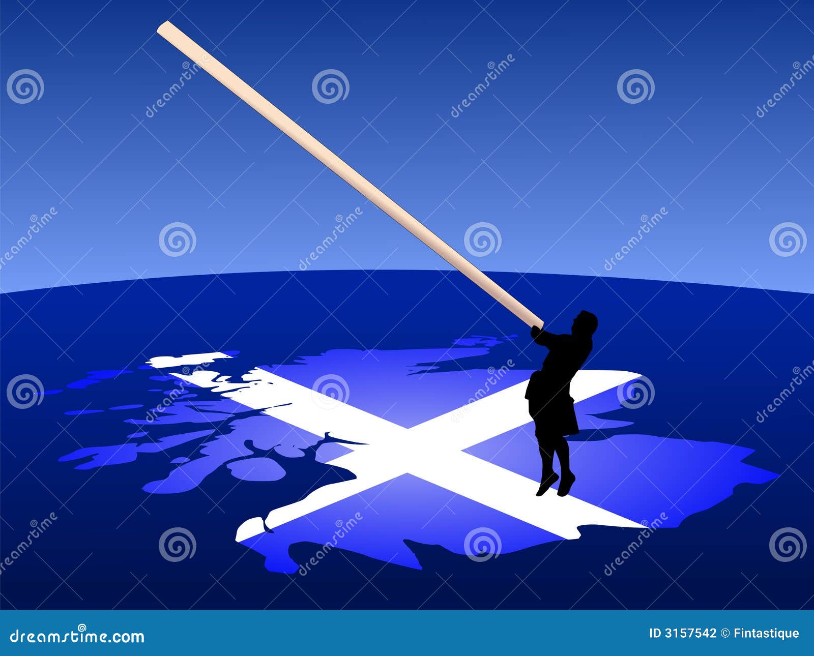 Man With Caber On Map Vector Illustration | CartoonDealer.com #3157542