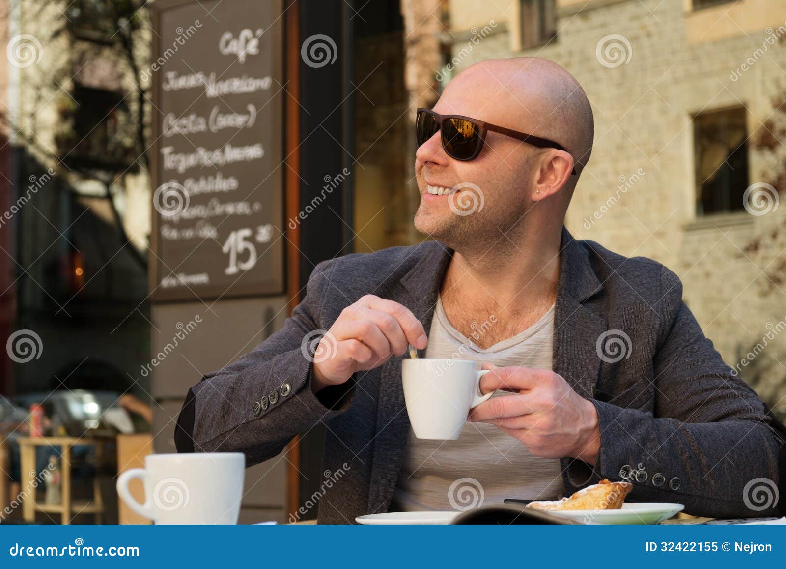 Man in a cafe stock image. Image of adult, modern, food - 32422155