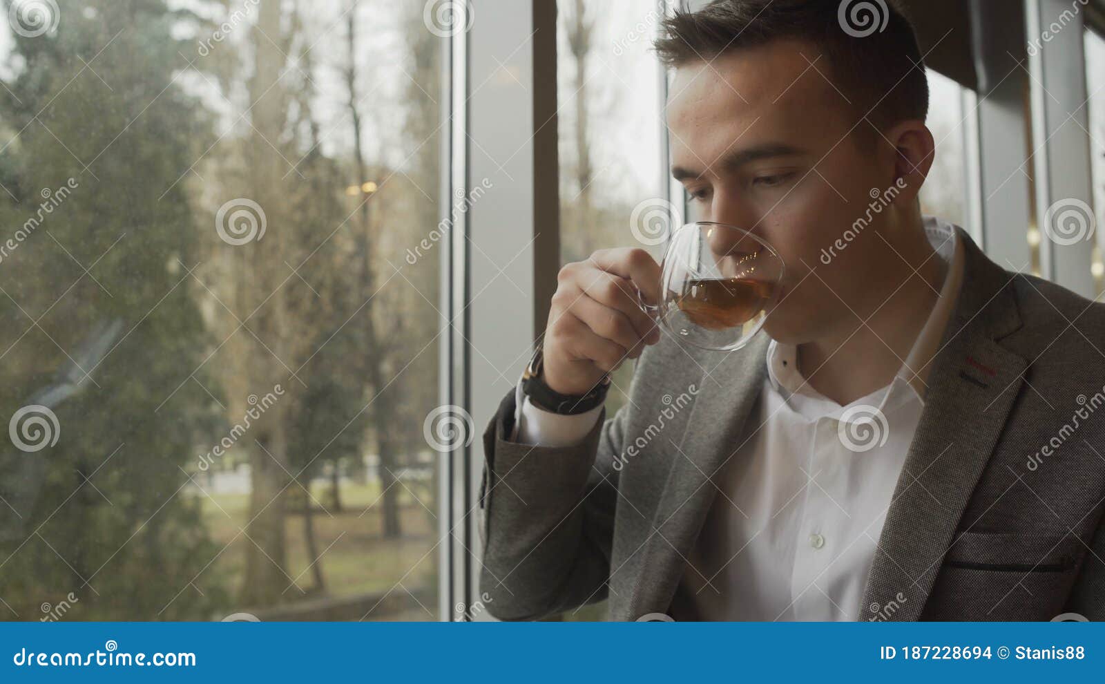 Man Drinking Green Tea