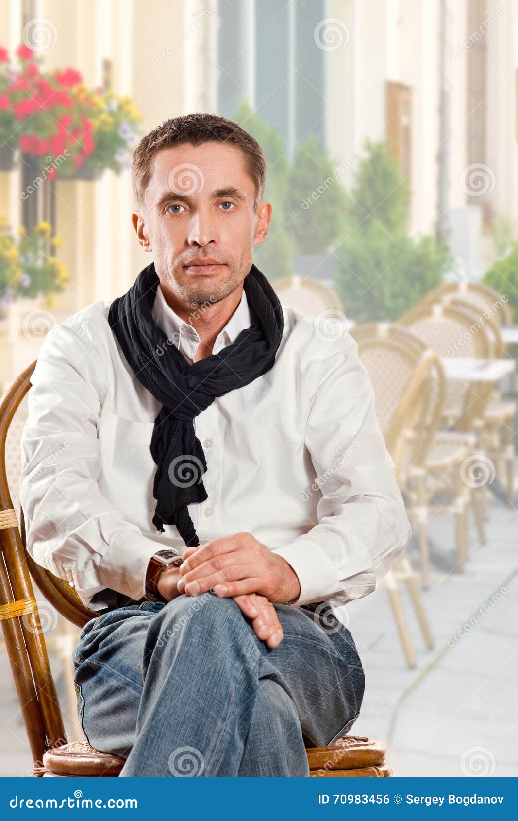 Man in cafe stock photo. Image of attractive, male, relaxation - 70983456