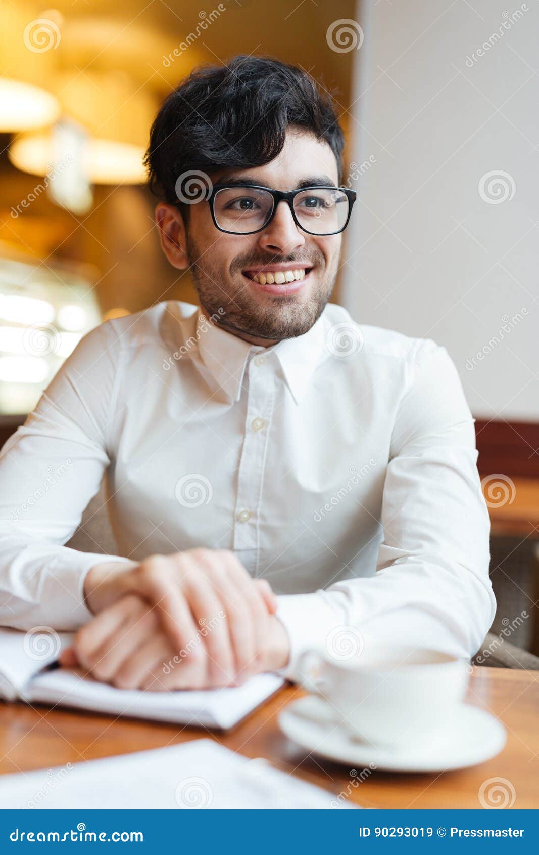Man in cafe stock image. Image of stubble, employer, analyst - 90293019