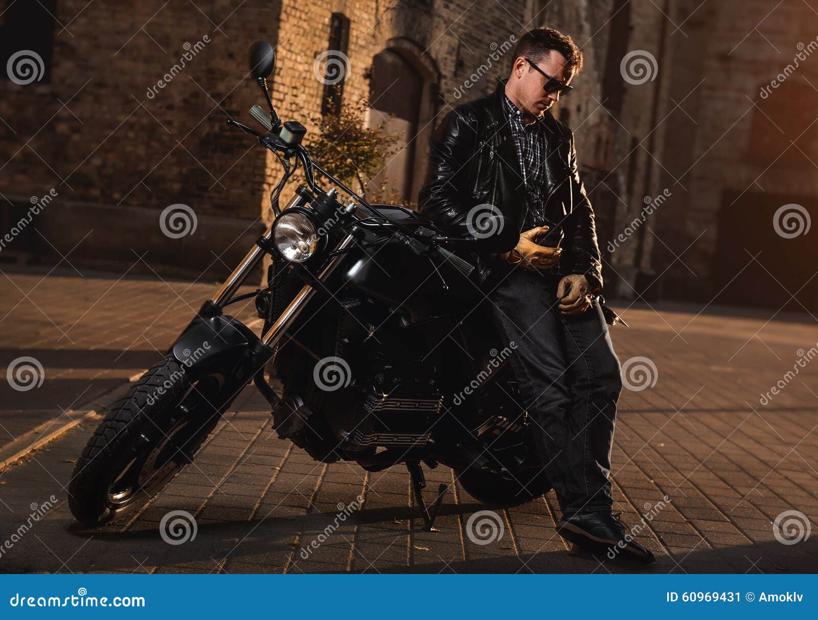 Man with a Cafe-racer Motorcycle Stock Image - Image of history, power ...