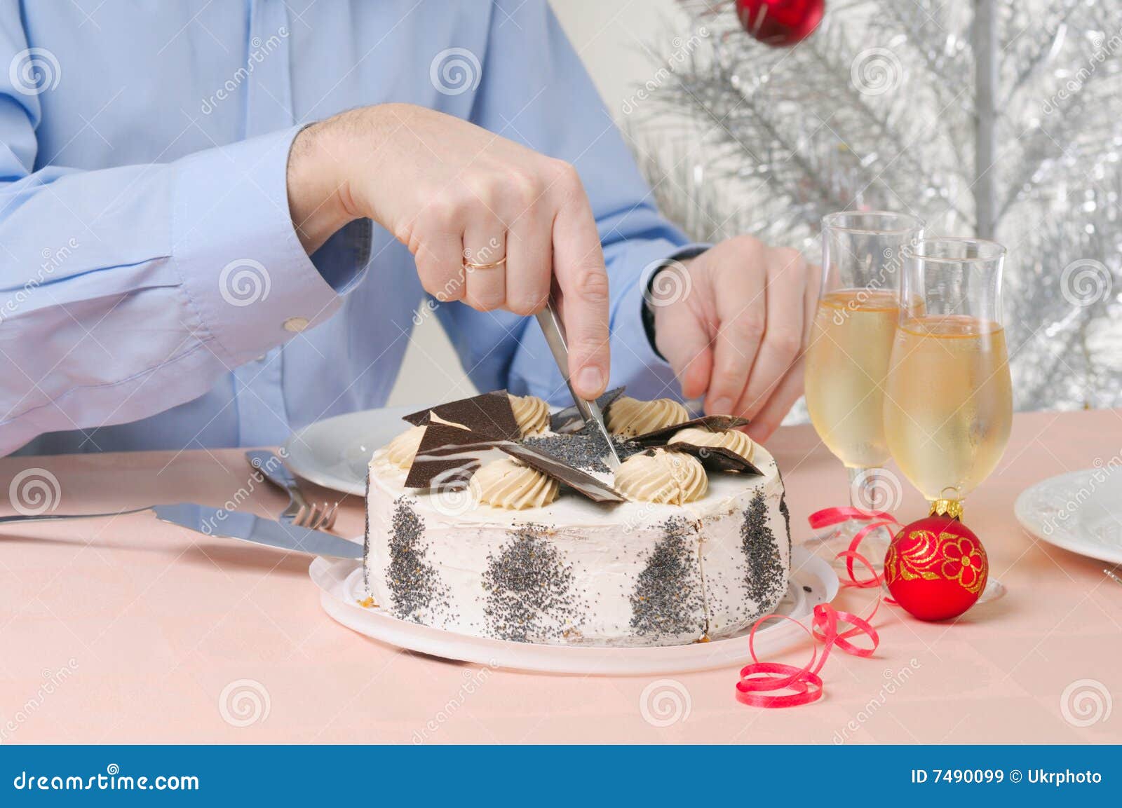Man with cake stock image. Image of home, holiday, pastry - 7490099