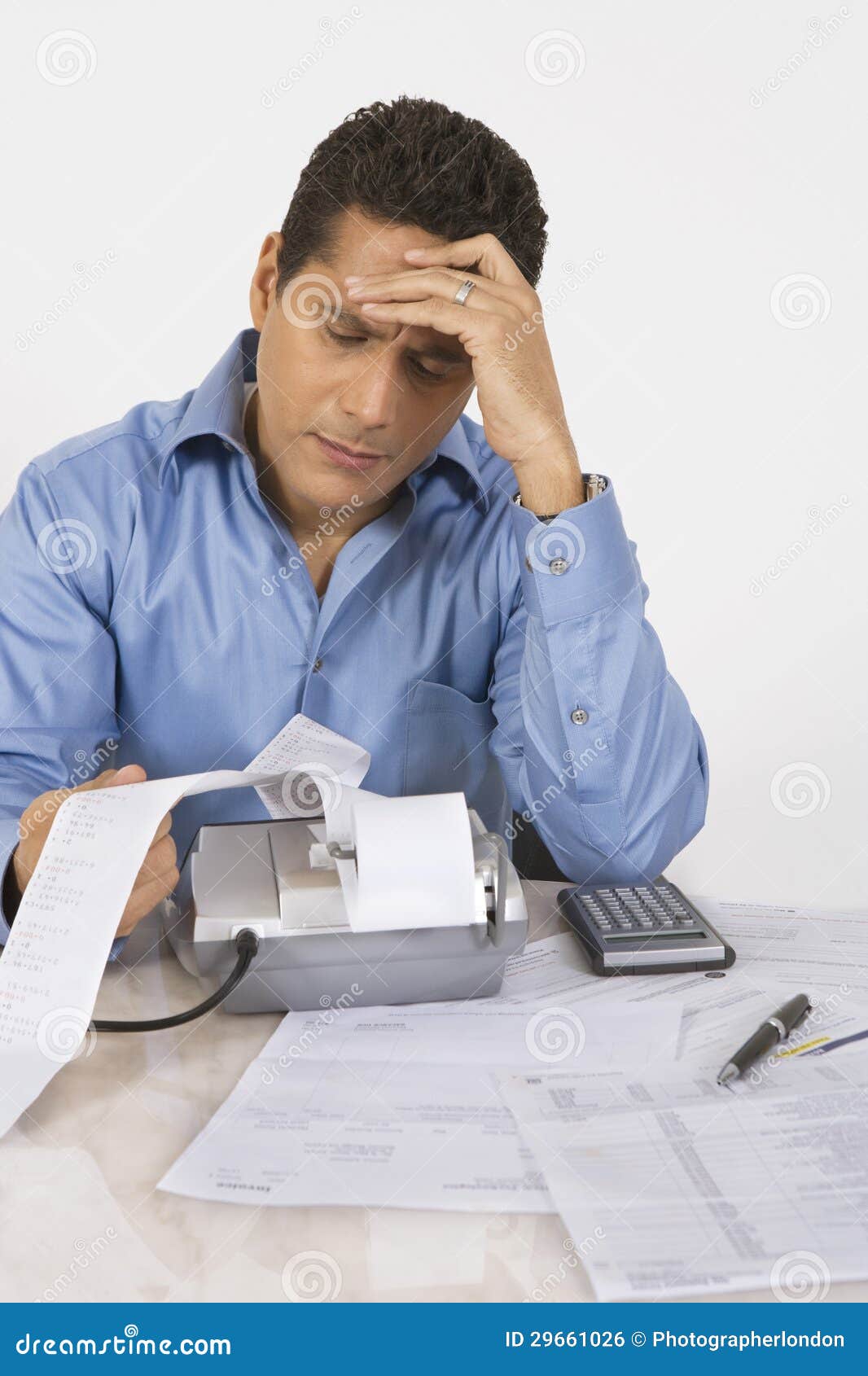 Man Calculating Finances stock photo. Image of accounting - 29661026
