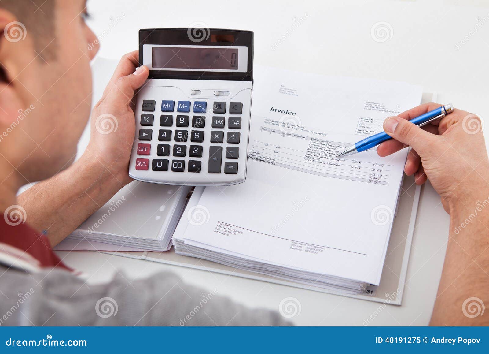 Man Calculating Financial Expenses at Home Stock Image - Image of ...