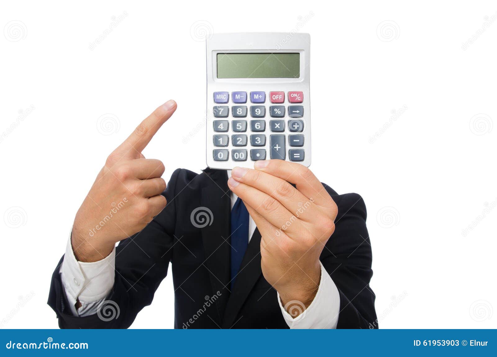 The Man with Calculator Isolated on White Stock Image - Image of ...