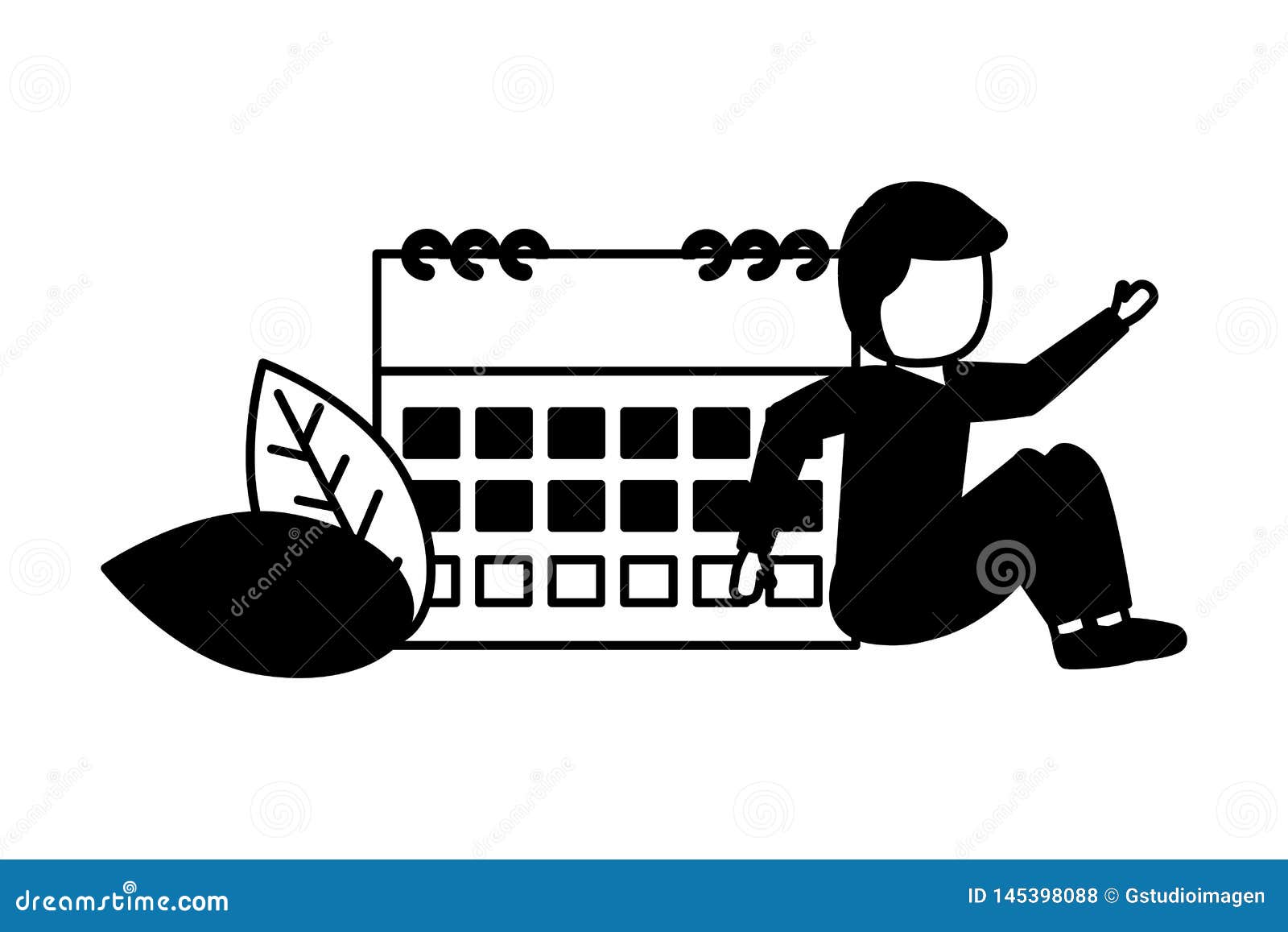 Man calendar reminder stock vector. Illustration of schedule - 145398088