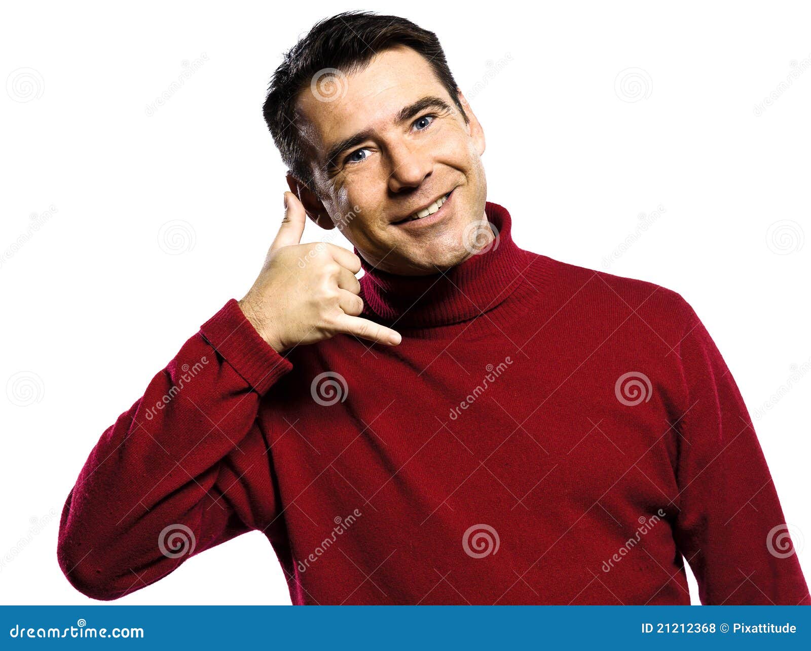 Man call me gesture stock photo. Image of posing, camera - 21212368