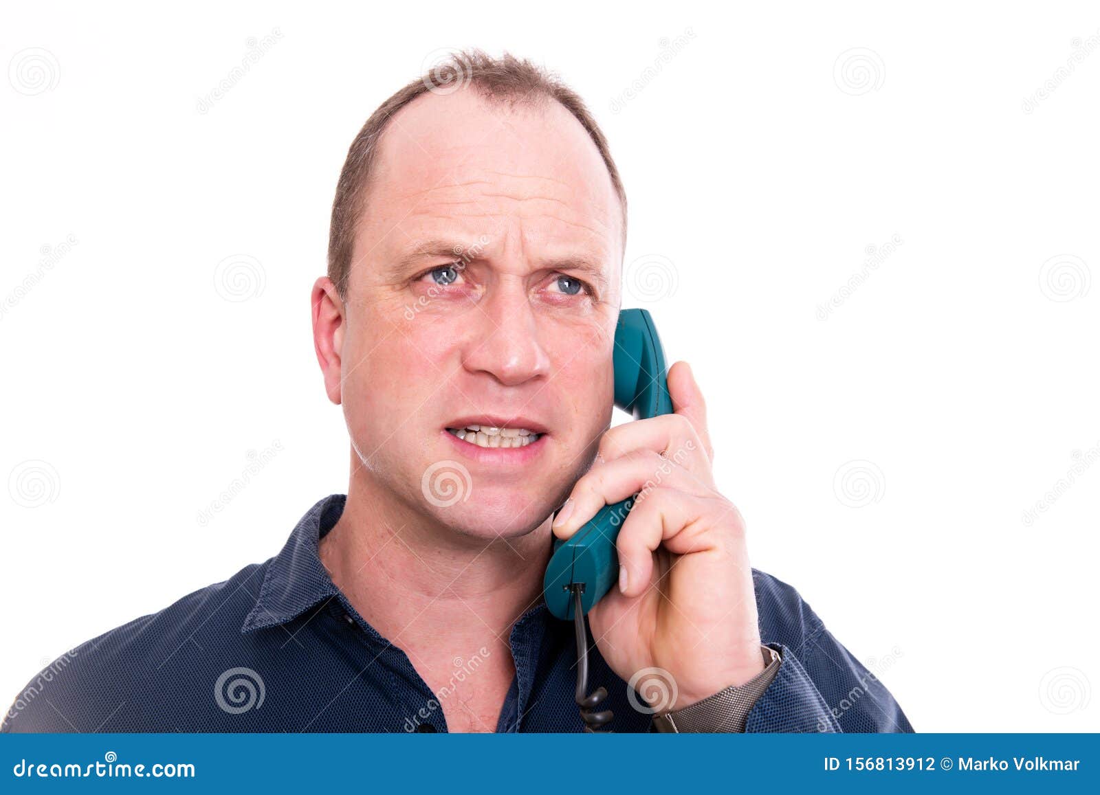 Man Calling with Green Phone Stock Photo - Image of businessman ...