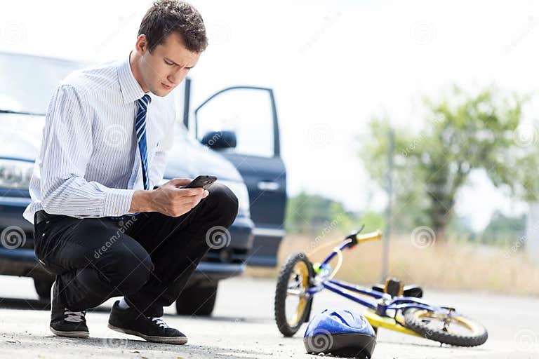 Man Calling for Help after Accident Stock Photo - Image of emergency ...