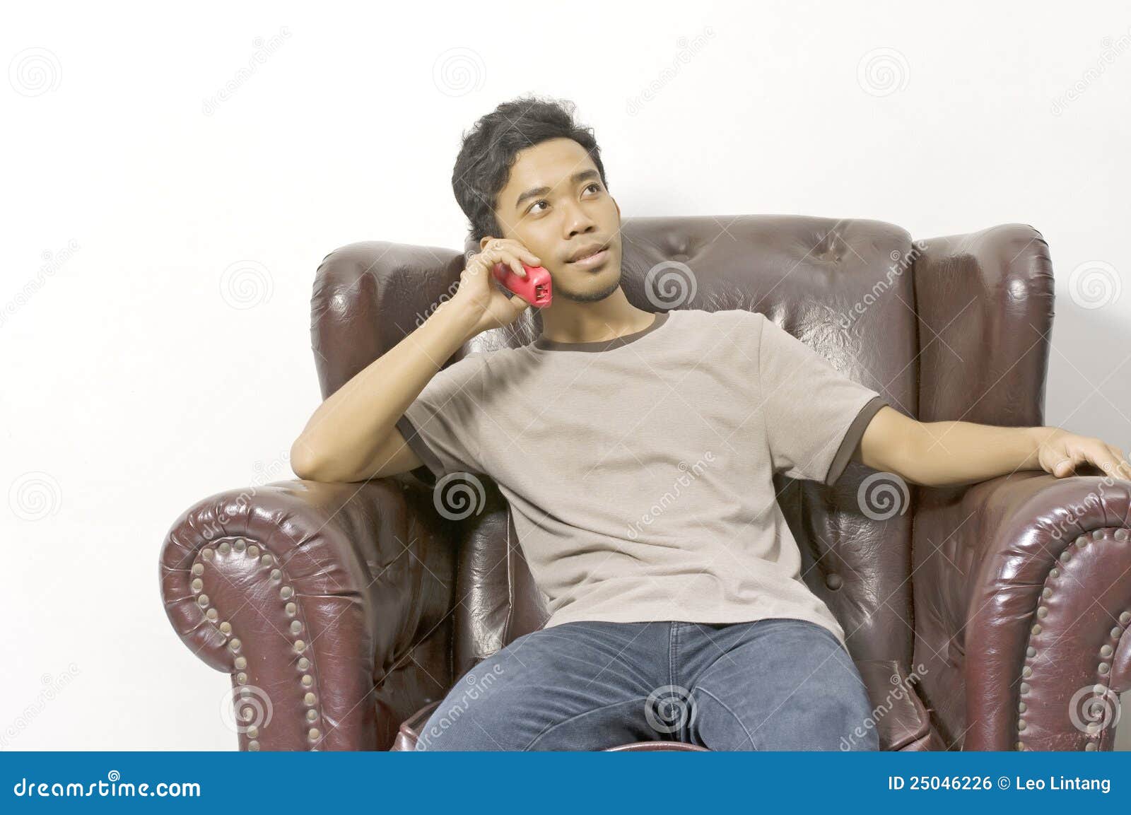 Man Calling His Friend stock photo. Image of communication - 25046226